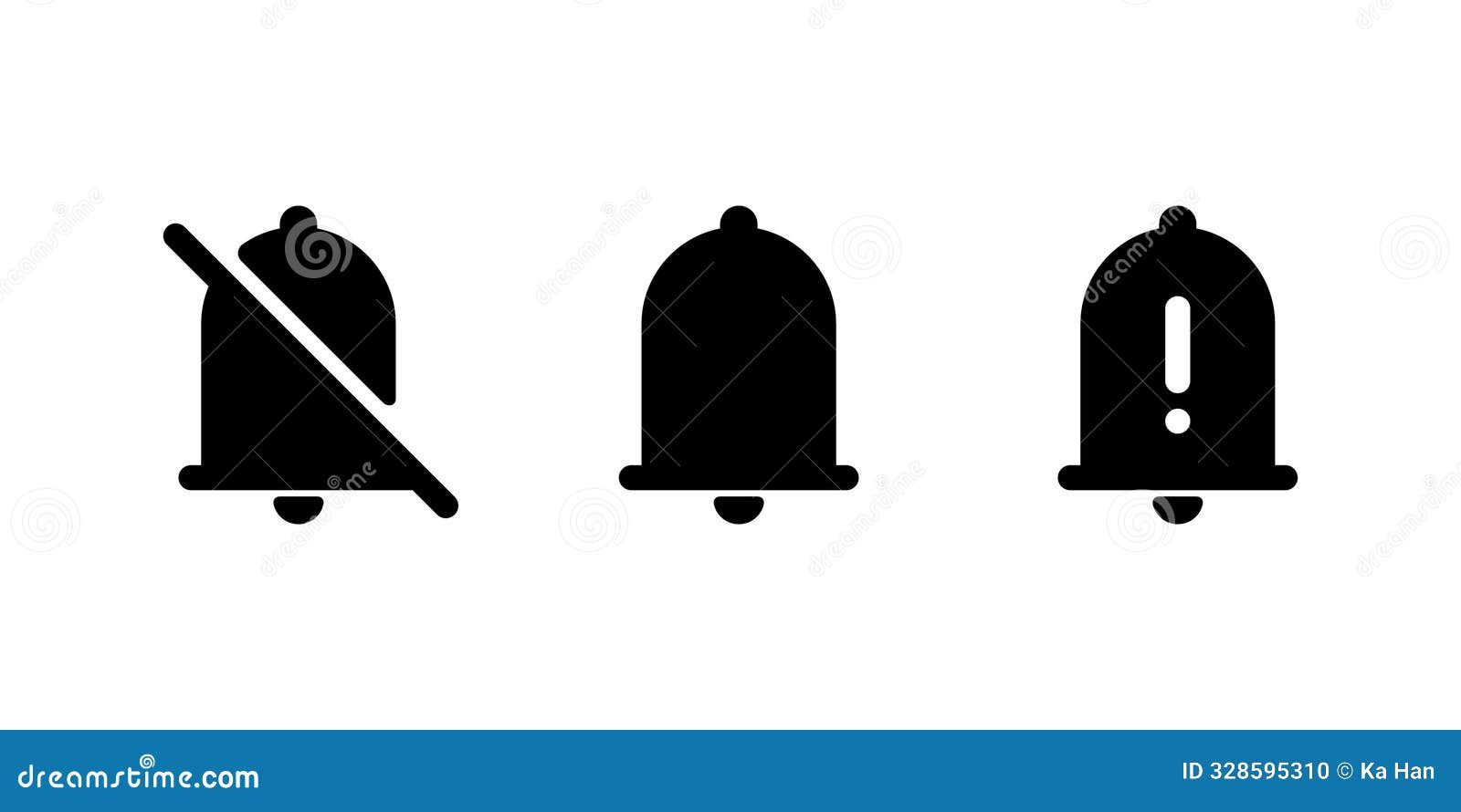 Bell Notification Icon in Generic Style. Silent Alert and Warning ...