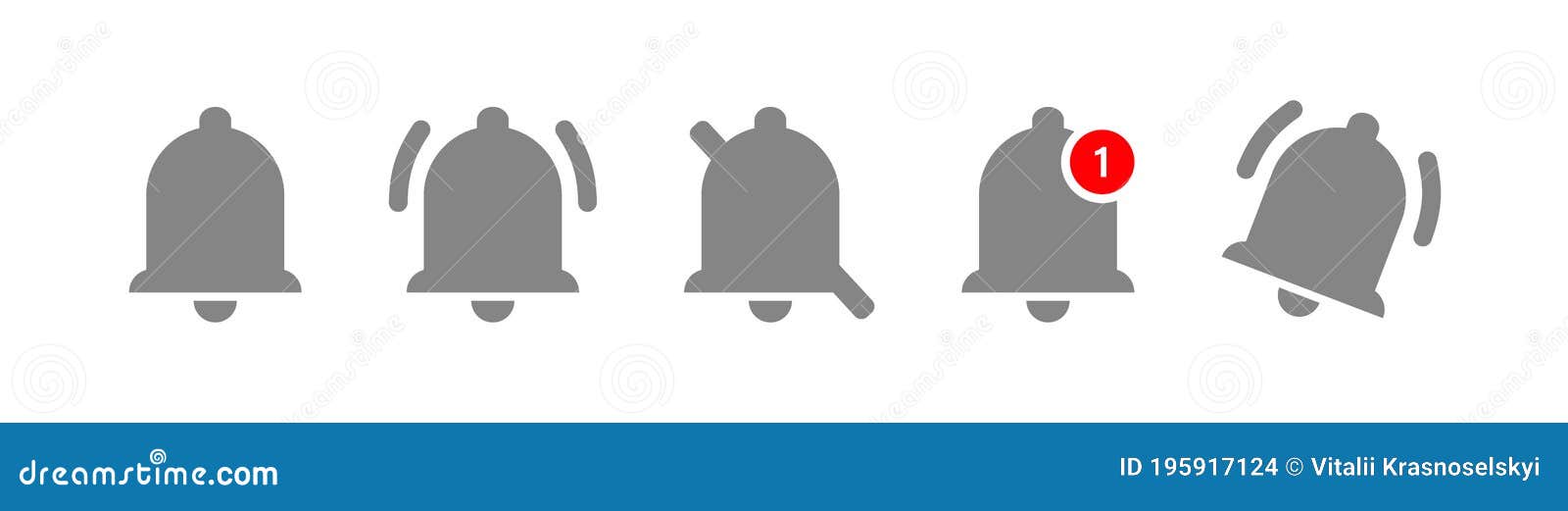 Bell Notification Icons. Button with Bells of Notification Isolated ...