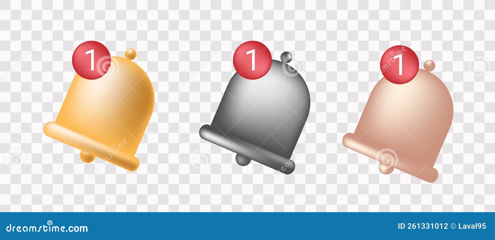 Bell with Notification, Realistic Vector Stock Vector - Illustration of ...