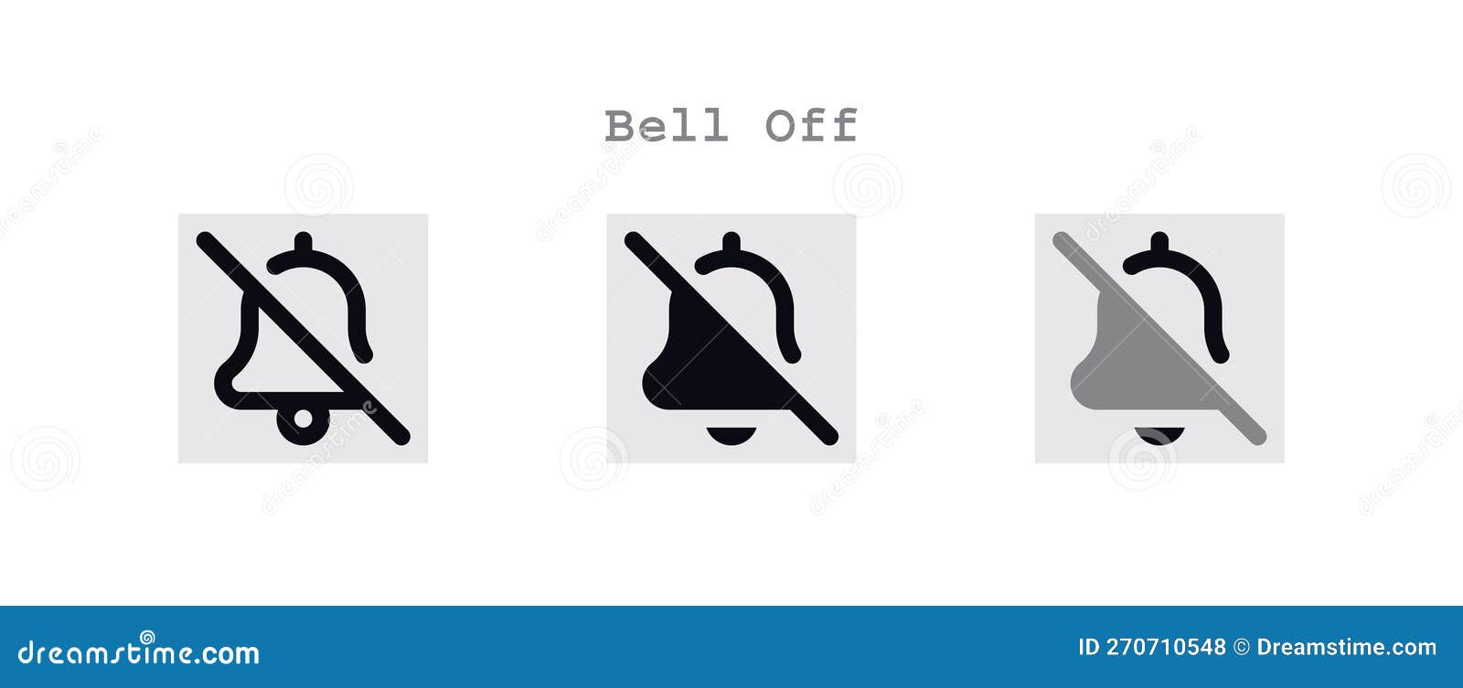 Bell off icons set stock vector. Illustration of icon - 270710548