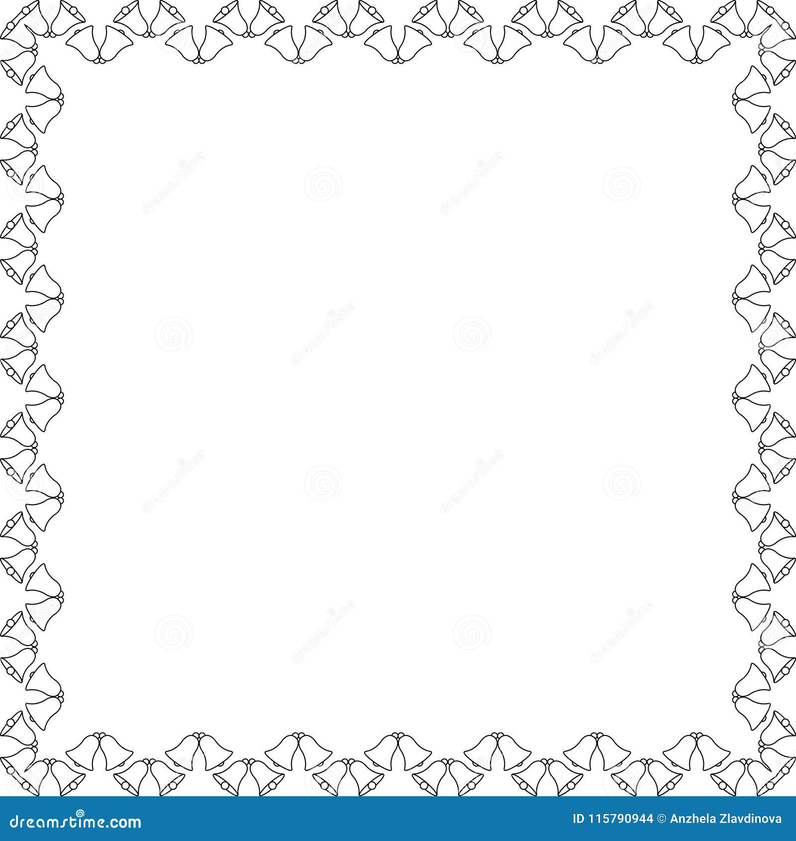 Bell Outline. Frame, Border for the Design of Postcards or Web P Stock ...