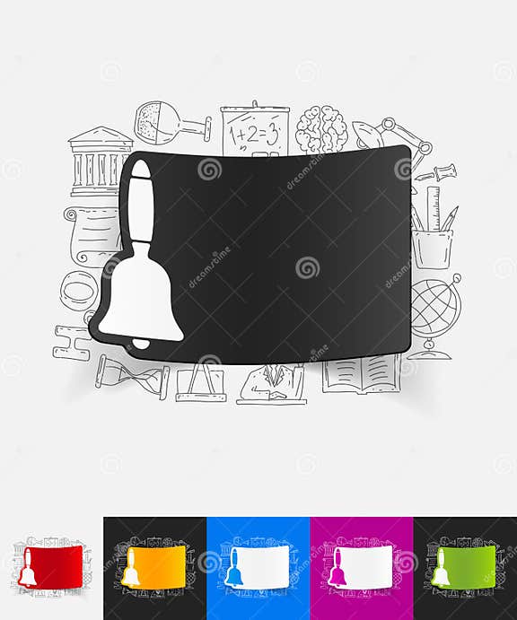 Bell Paper Sticker with Hand Drawn Elements Stock Vector - Illustration ...