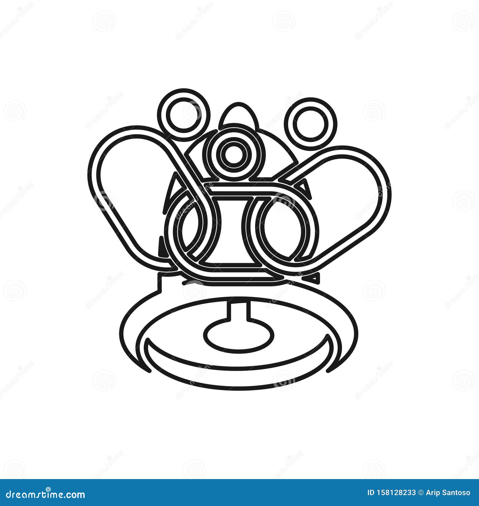 Bell People Chain Commitment Teamwork Together Outline Logo Stock ...