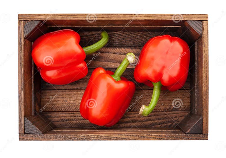 Bell Pepper in a Box Path Isolated Stock Photo - Image of fresh ...