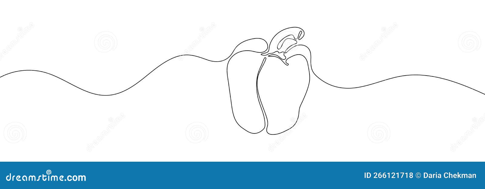 Bell Pepper in Continuous Line Drawing Style. Stock Vector ...