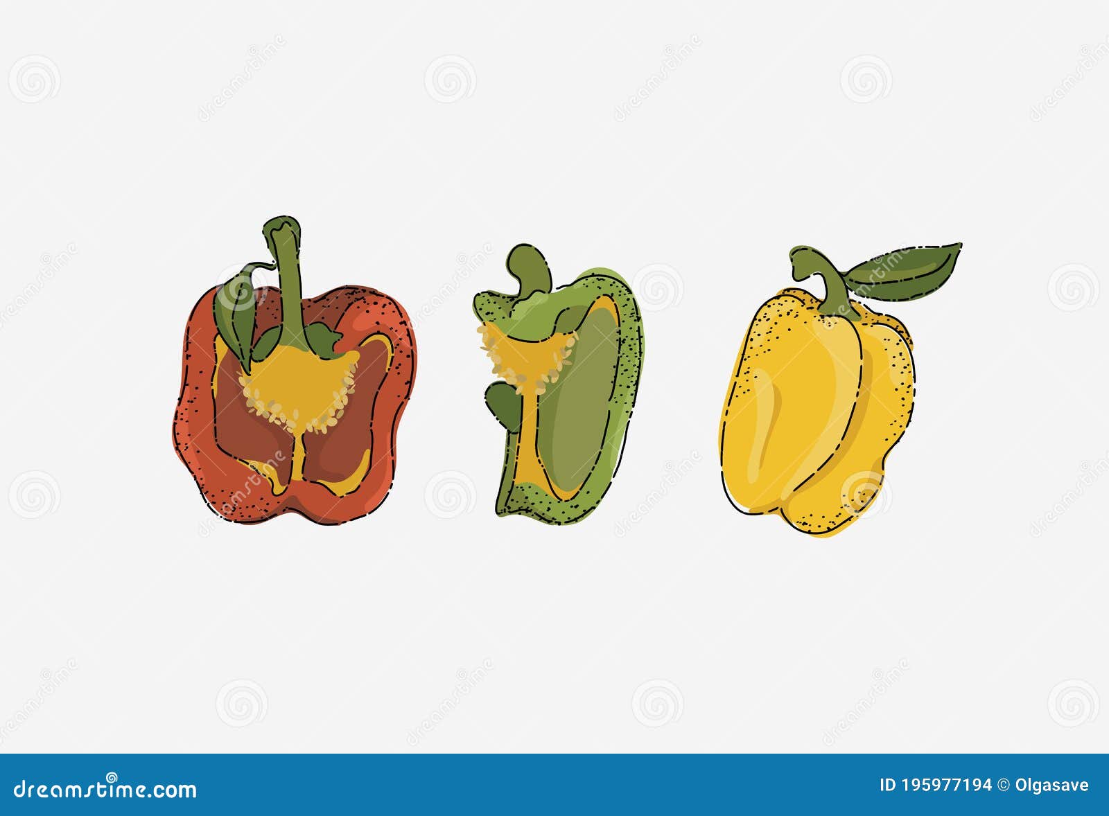 Pepper Shapes Stock Illustrations – 177 Pepper Shapes Stock ...
