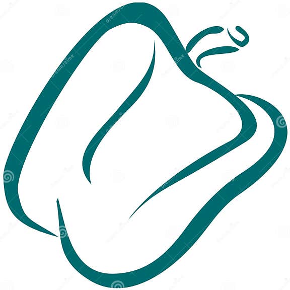 Bell pepper line art stock vector. Illustration of bell - 388956