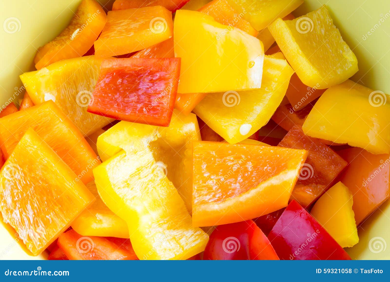 Bell Pepper Pieces in a Bowl Stock Photo - Image of cooking, organic ...
