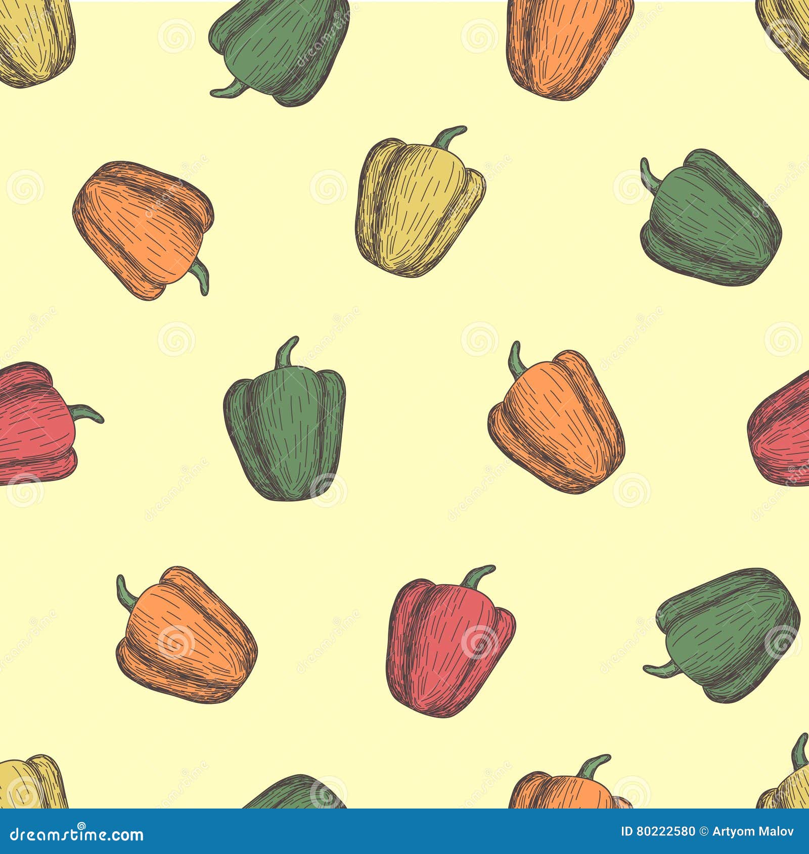 Bell Pepper Seamless Pattern Stock Vector - Illustration of backdrop ...