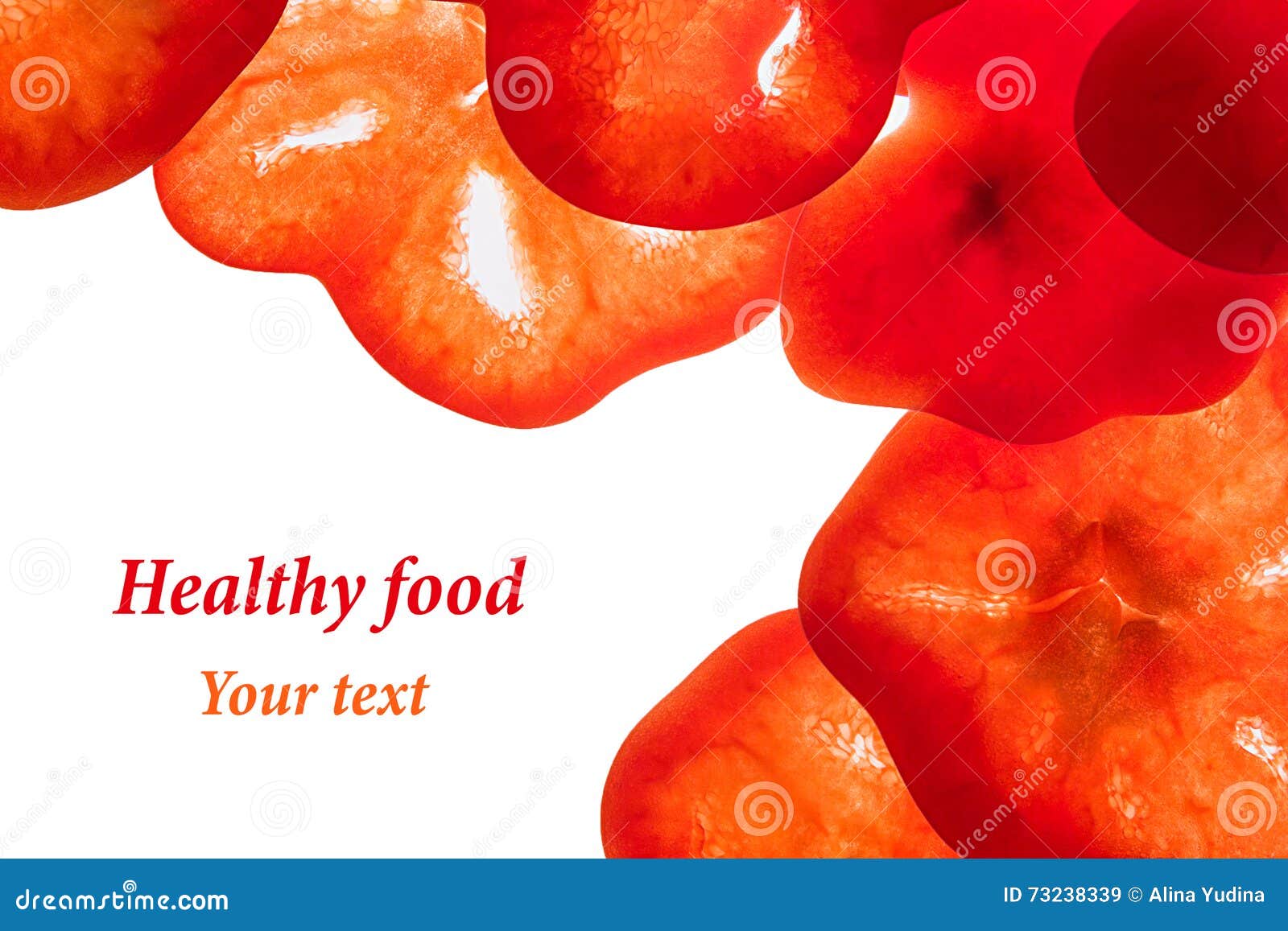 Bell Pepper Slices. Isolated. Frame with the Copy Space. Food ...