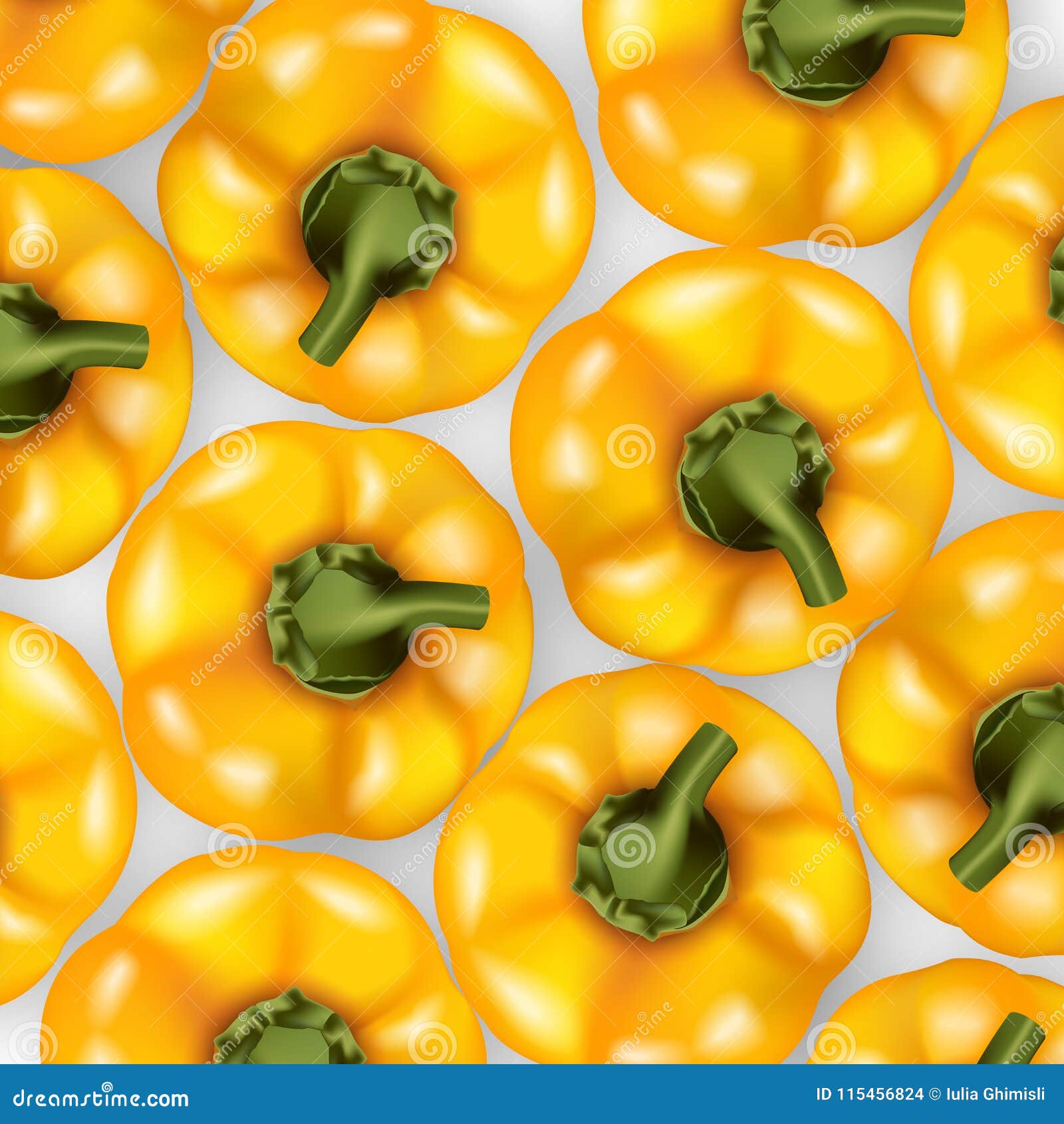 Bell Pepper Top View Pattern. Stock Vector - Illustration of freshness ...