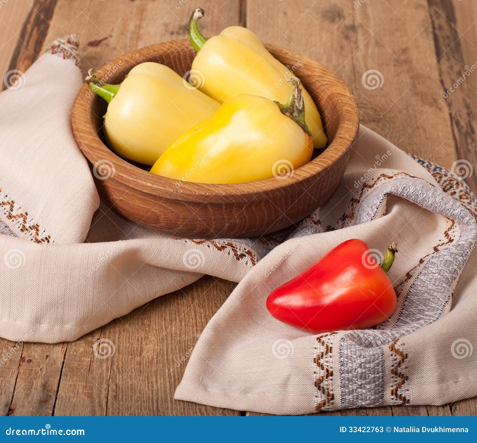Bell pepper on wooden dish stock image. Image of juicy - 33422763