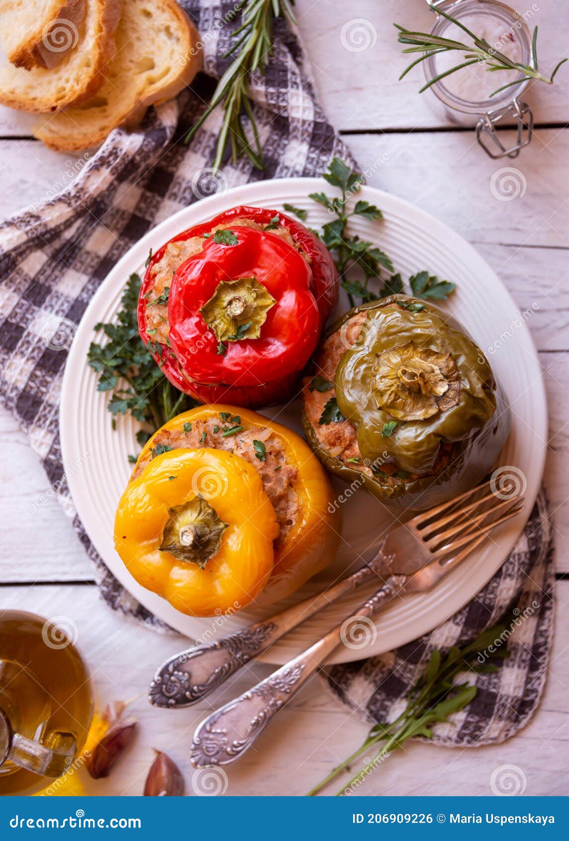 Bell Peppers with Meat and Parsley , Stuffed Vegetables Stock Photo ...