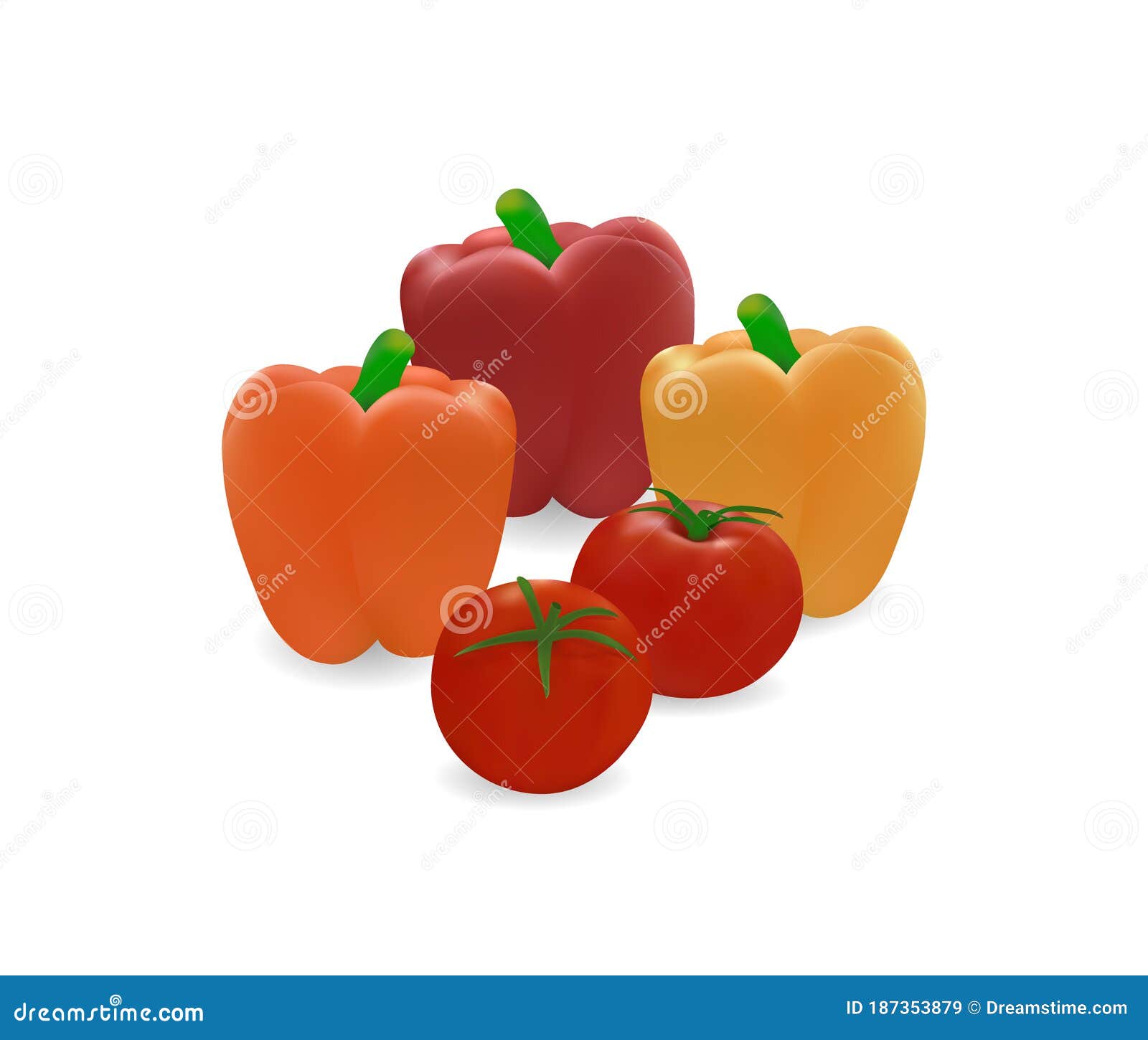 Bell peppers and tomatoes. stock vector. Illustration of vegetarian ...