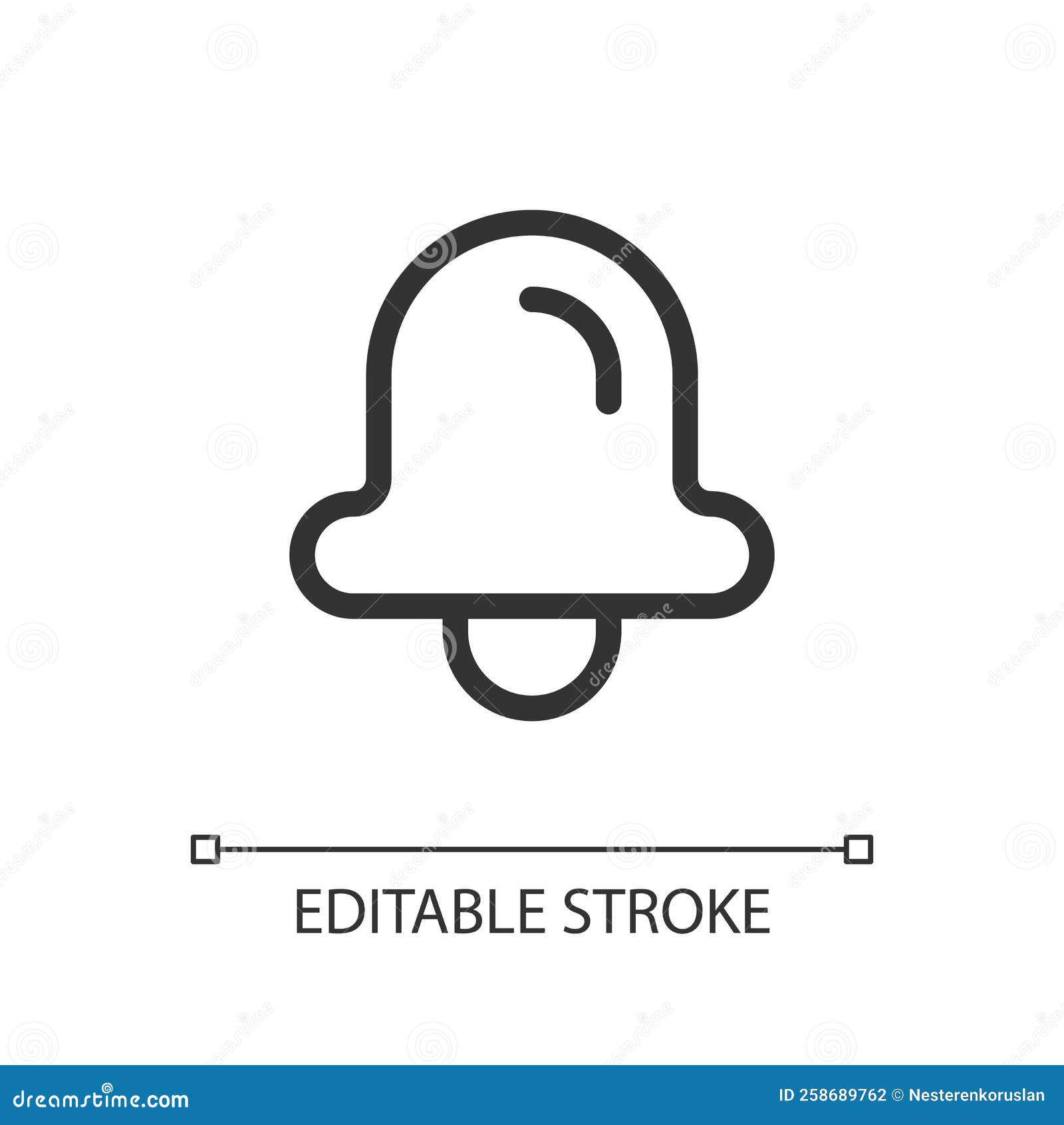 Bell Pixel Perfect Linear Ui Icon Stock Vector - Illustration of ...