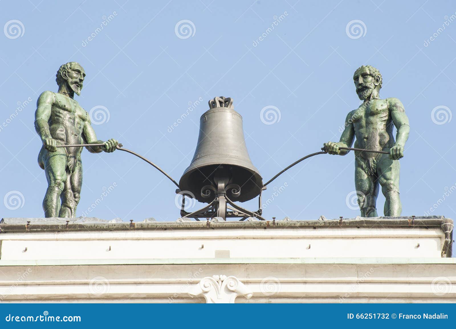 Bell Played by Two Robots Built in 15 Century Stock Photo - Image of ...
