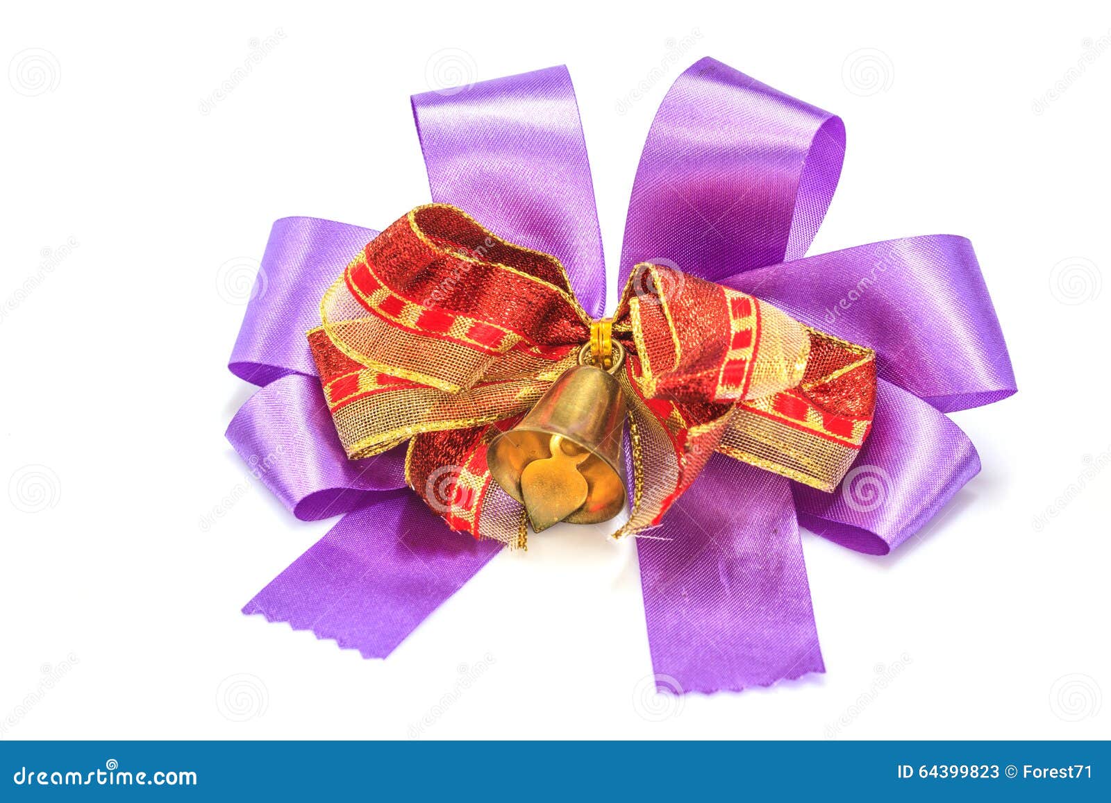 Bell and Ribbon with Bow Isolated Stock Image - Image of textile ...