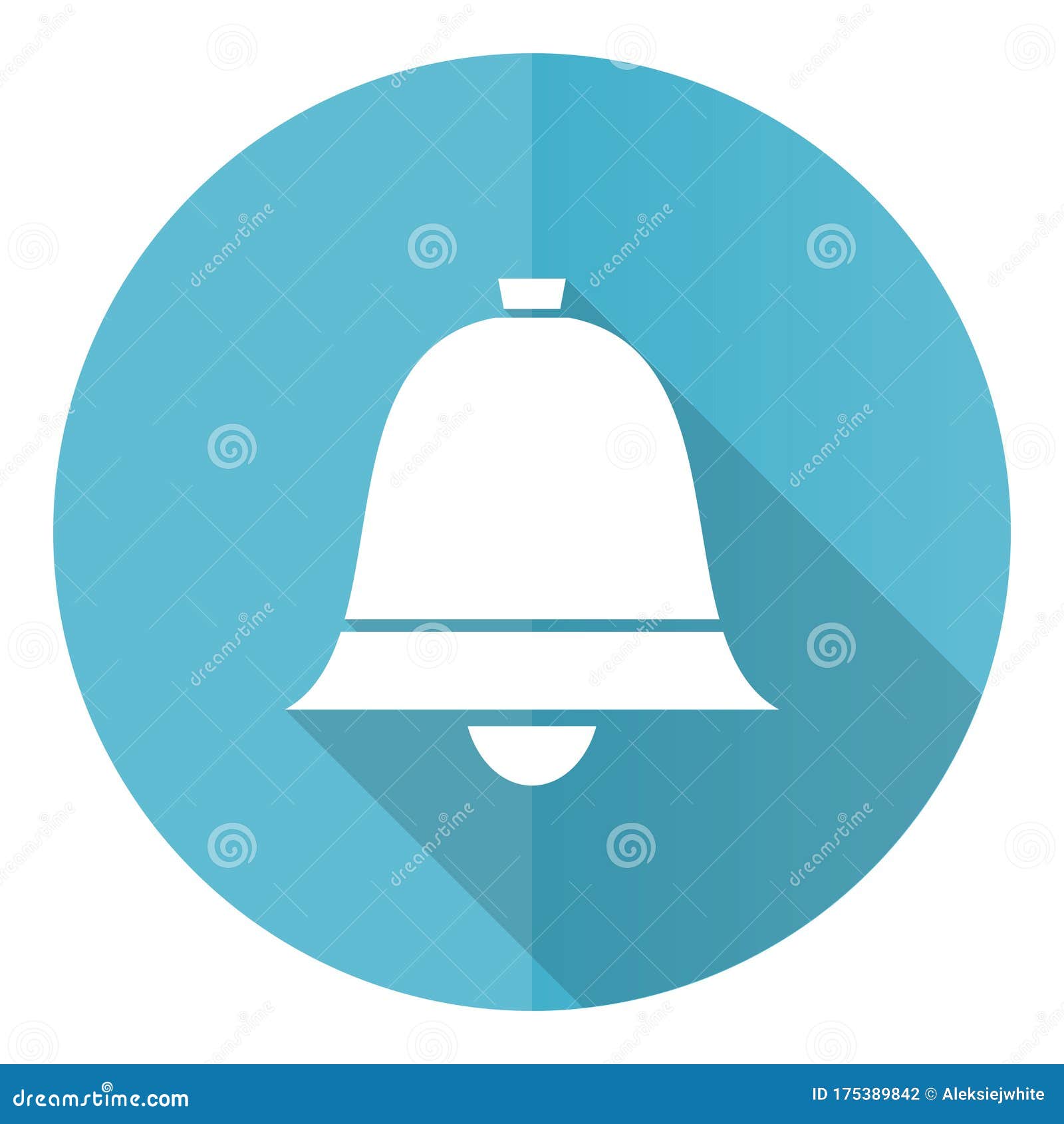 Bell, Ring, Alarm Blue Round Flat Design Vector Icon Isolated on White ...
