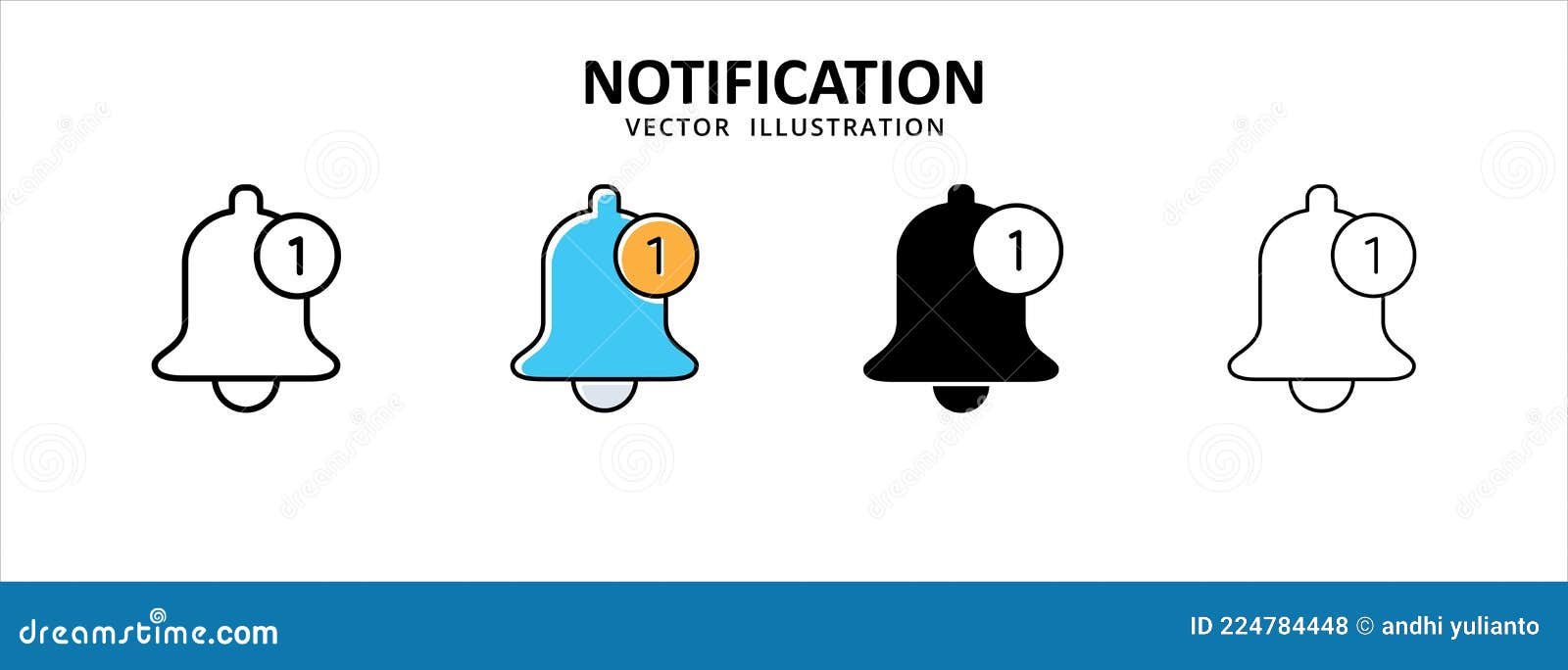 Bell Ring Notification Unread Icon Vector Illustration Simple Flat ...