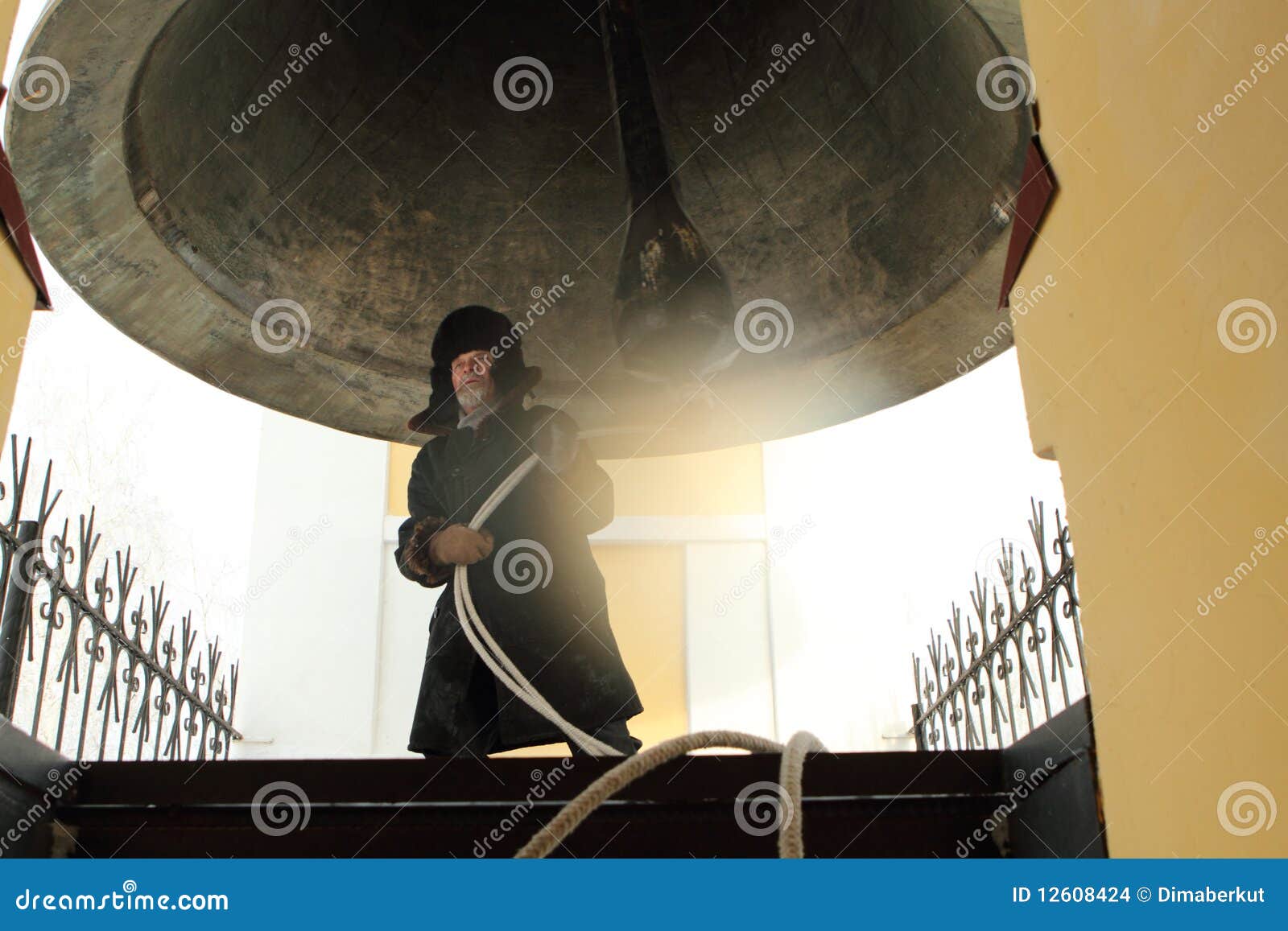 Bell-ringer in the belfry editorial stock image. Image of epiphany ...
