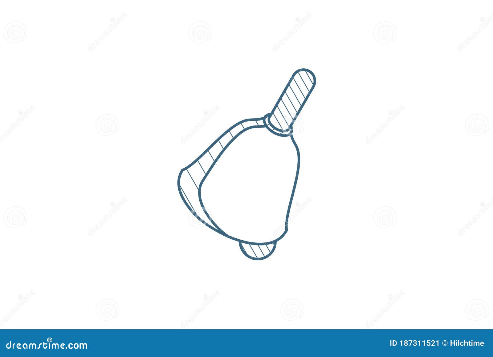Bell Ringer Isometric Icon. 3d Line Art Technical Drawing. Editable ...