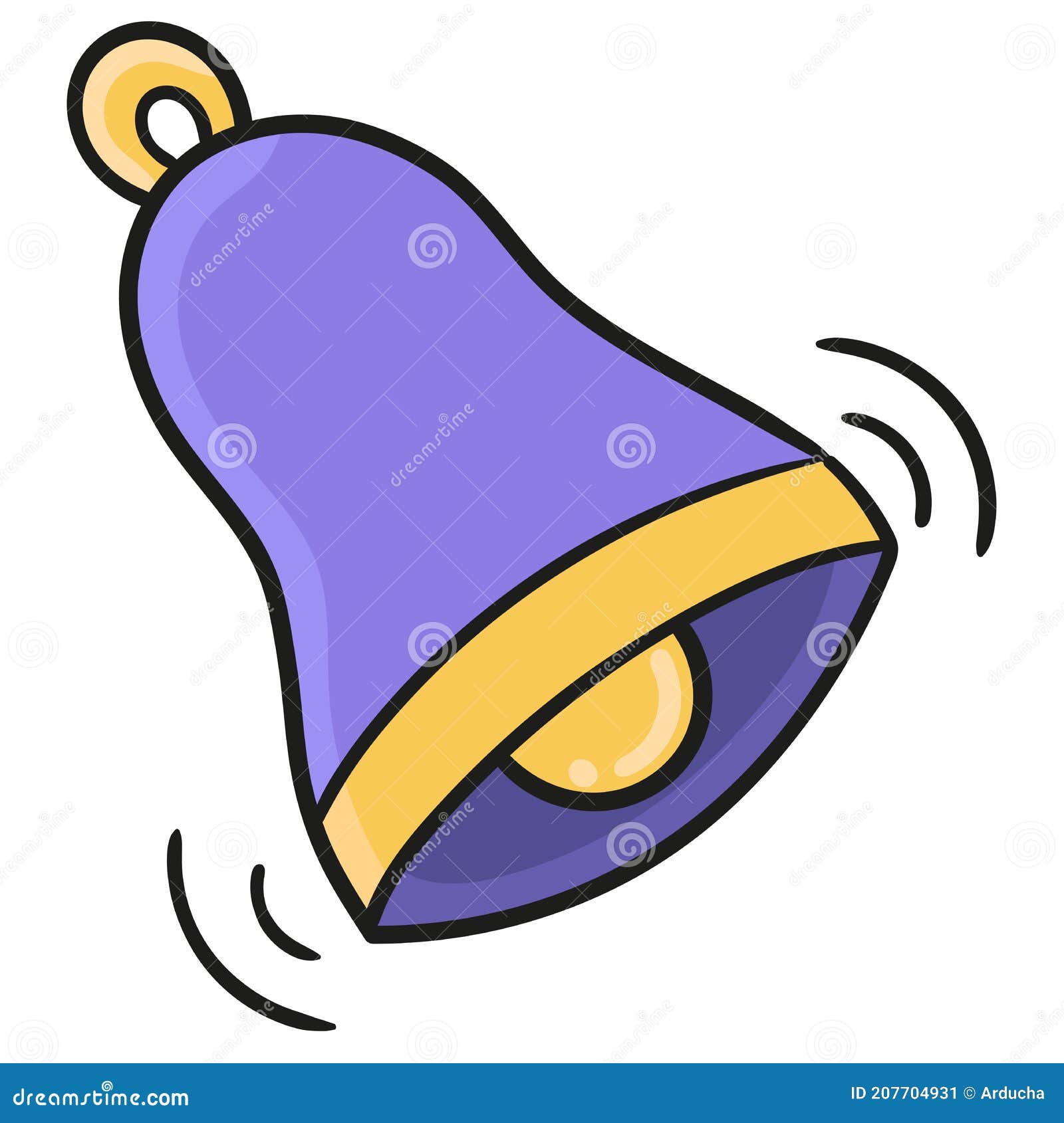 The Bell Is Ringing. Doodle Icon Image Cartoon Vector | CartoonDealer ...