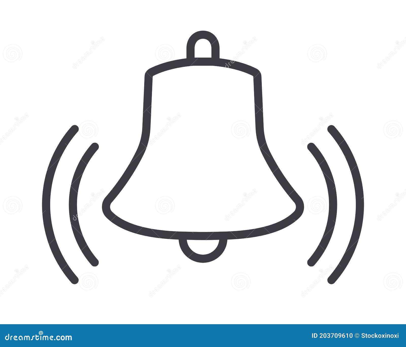 Bell Ringing Icon Vector Line Art Illustration Stock Vector ...