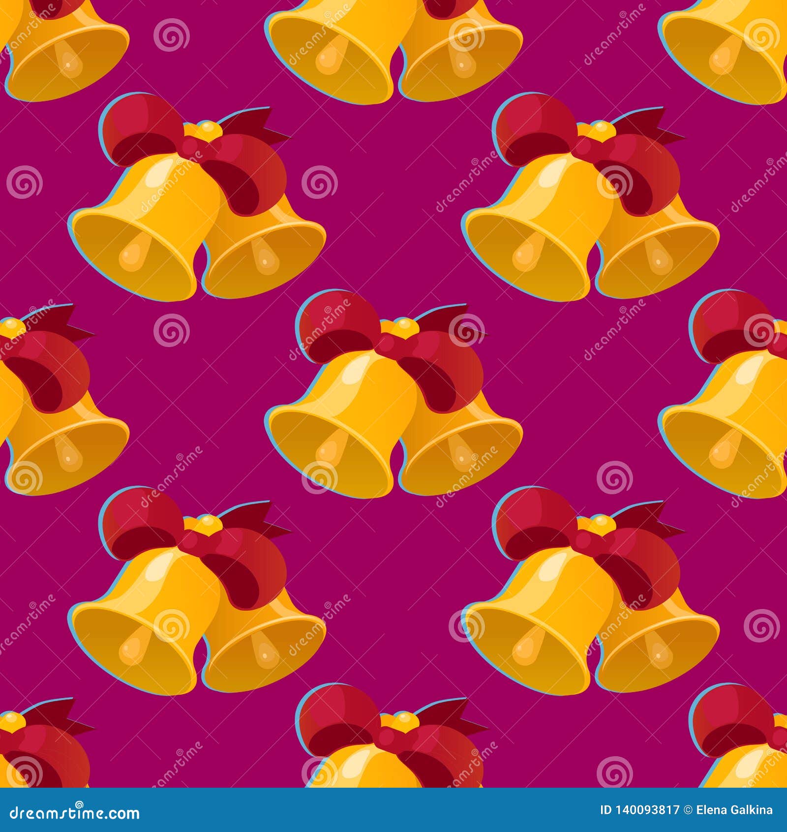 Bell seamless pattern stock vector. Illustration of christmas - 140093817