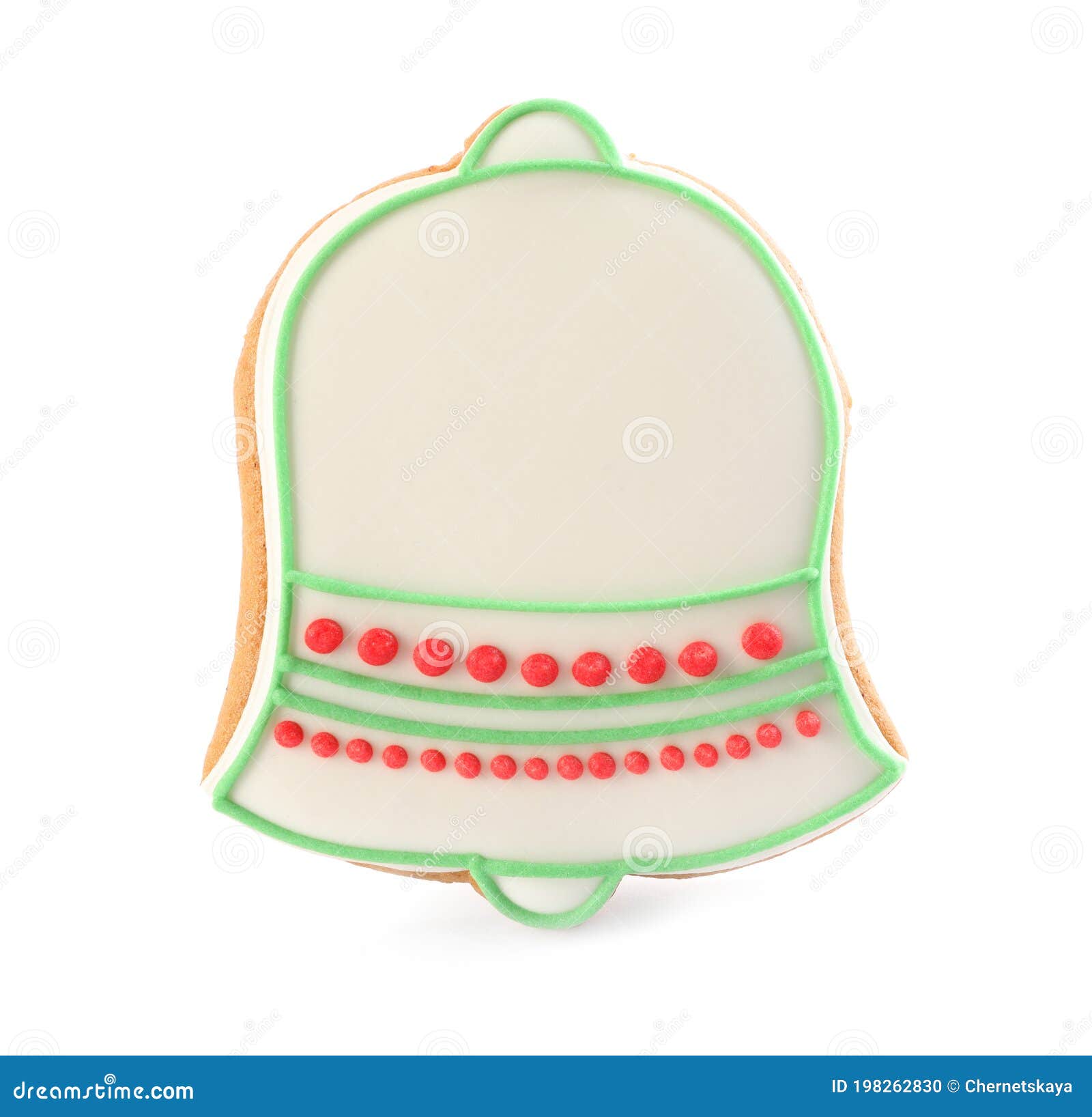 Bell Shaped Christmas Cookie Isolated on White Stock Photo - Image of ...