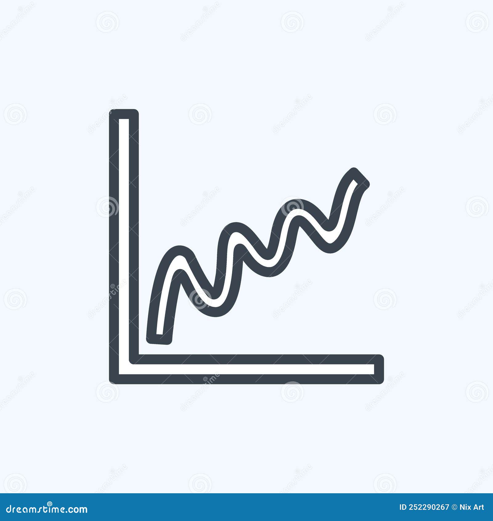 Bell Shaped Graph Icon in Trendy Line Style Isolated on Soft Blue ...