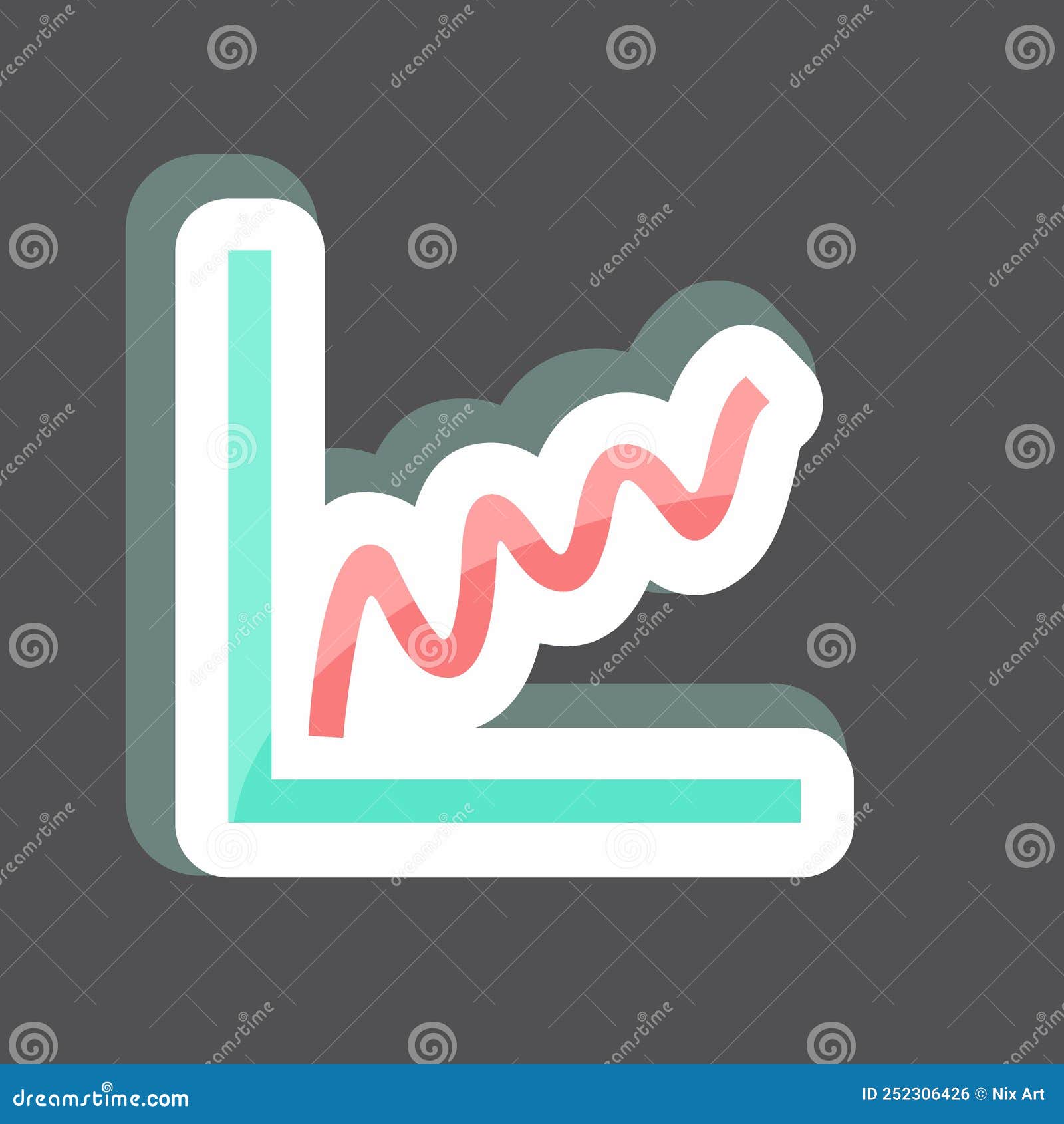 Bell Shaped Graph Sticker in Trendy Isolated on Black Background Stock ...