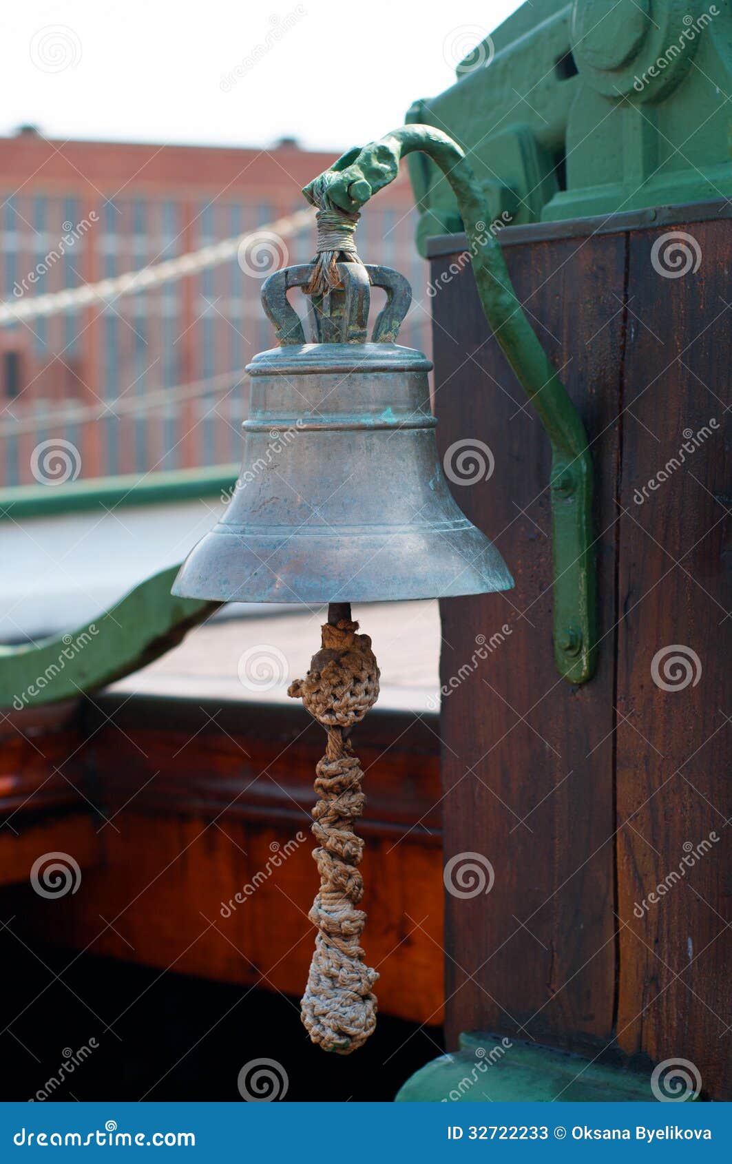 Bell on the ship stock image. Image of control, deck - 32722233