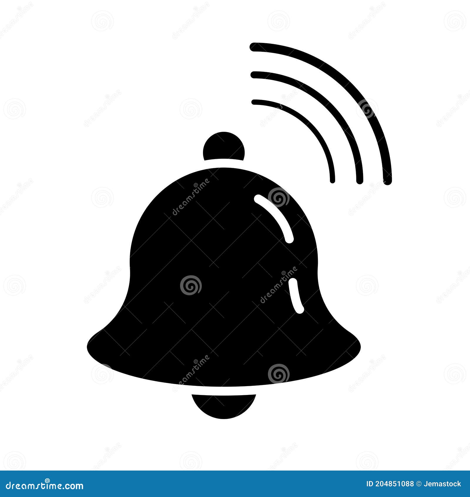 Bell with Sound Waves Silhouette Style Icon Stock Illustration ...
