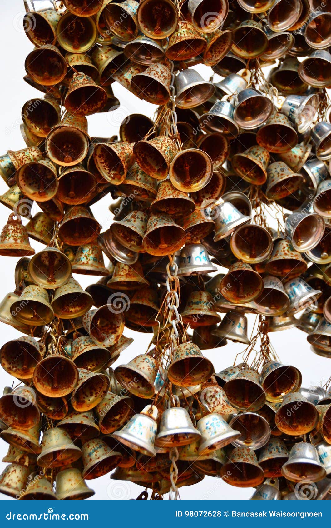 Bell Structure in a Wat Temple Stock Photo - Image of bamboo, asian ...