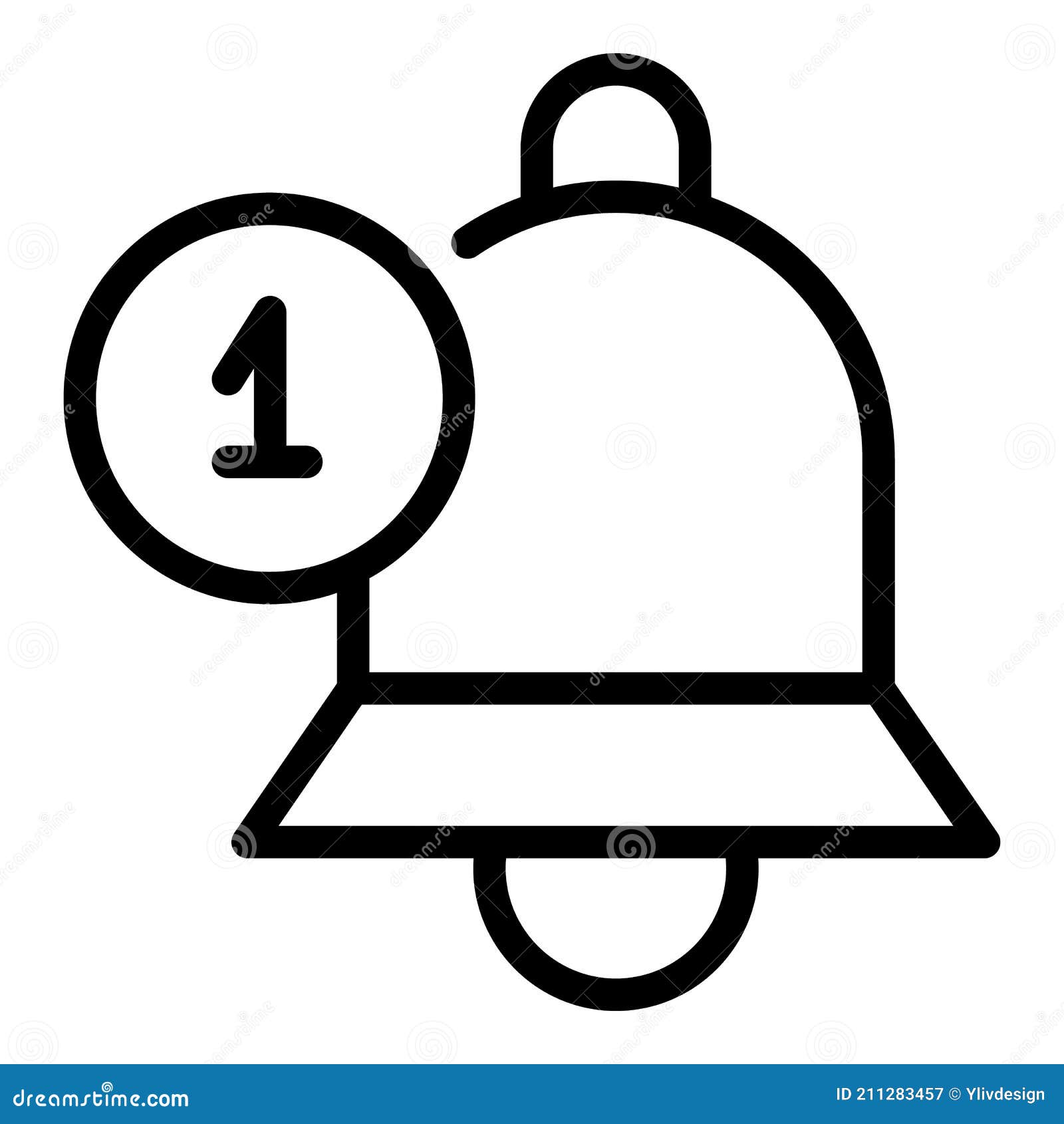 Bell Subscribe Button Icon, Outline Style Stock Vector - Illustration ...