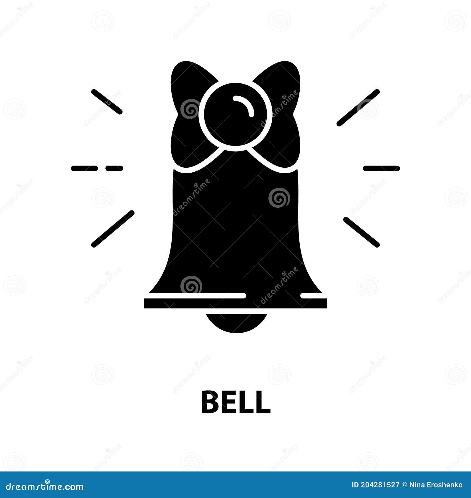 Bell Symbol Icon, Black Vector Sign with Editable Strokes, Concept ...