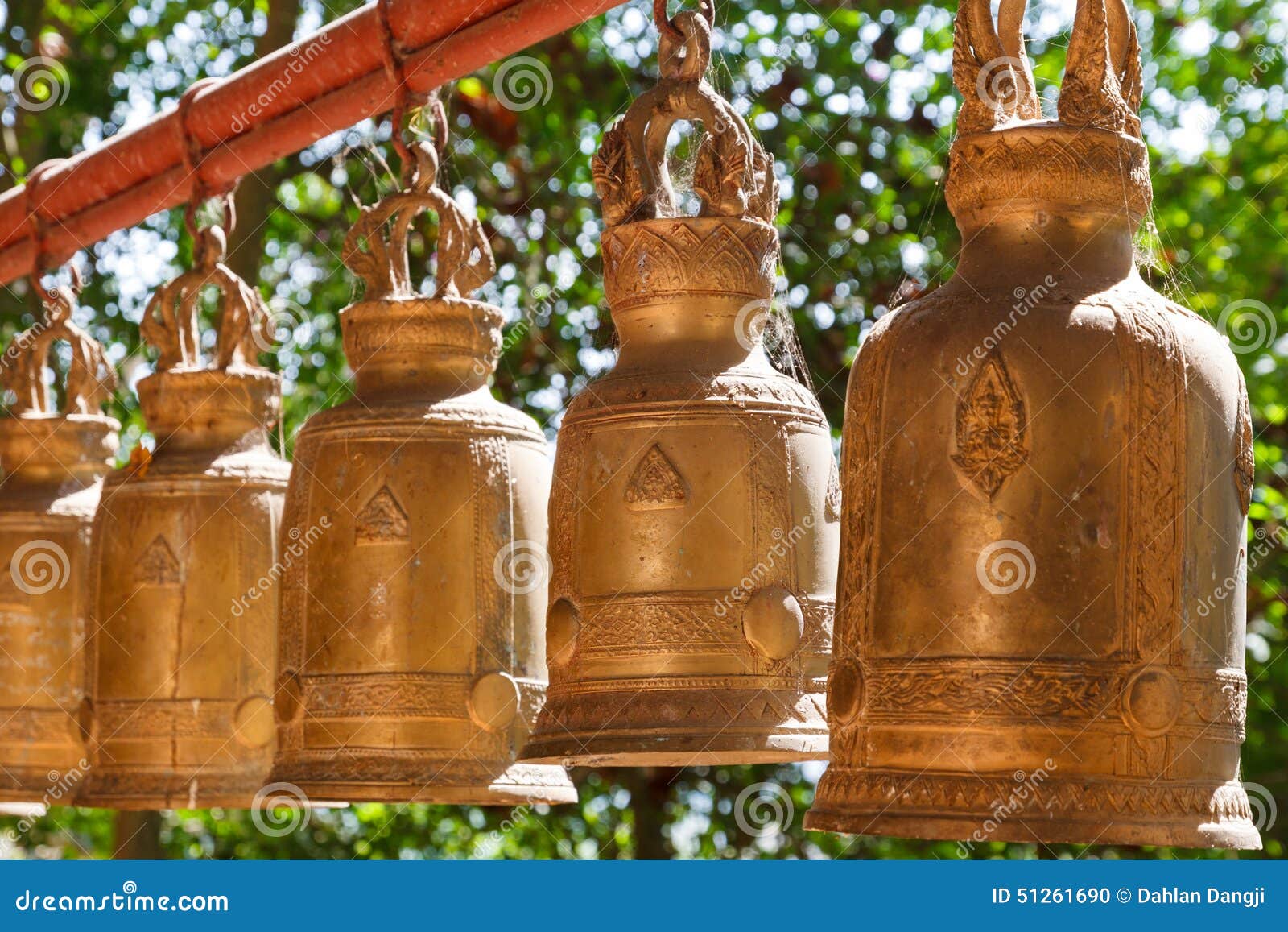 Bell in temple stock photo. Image of decoration, east - 51261690