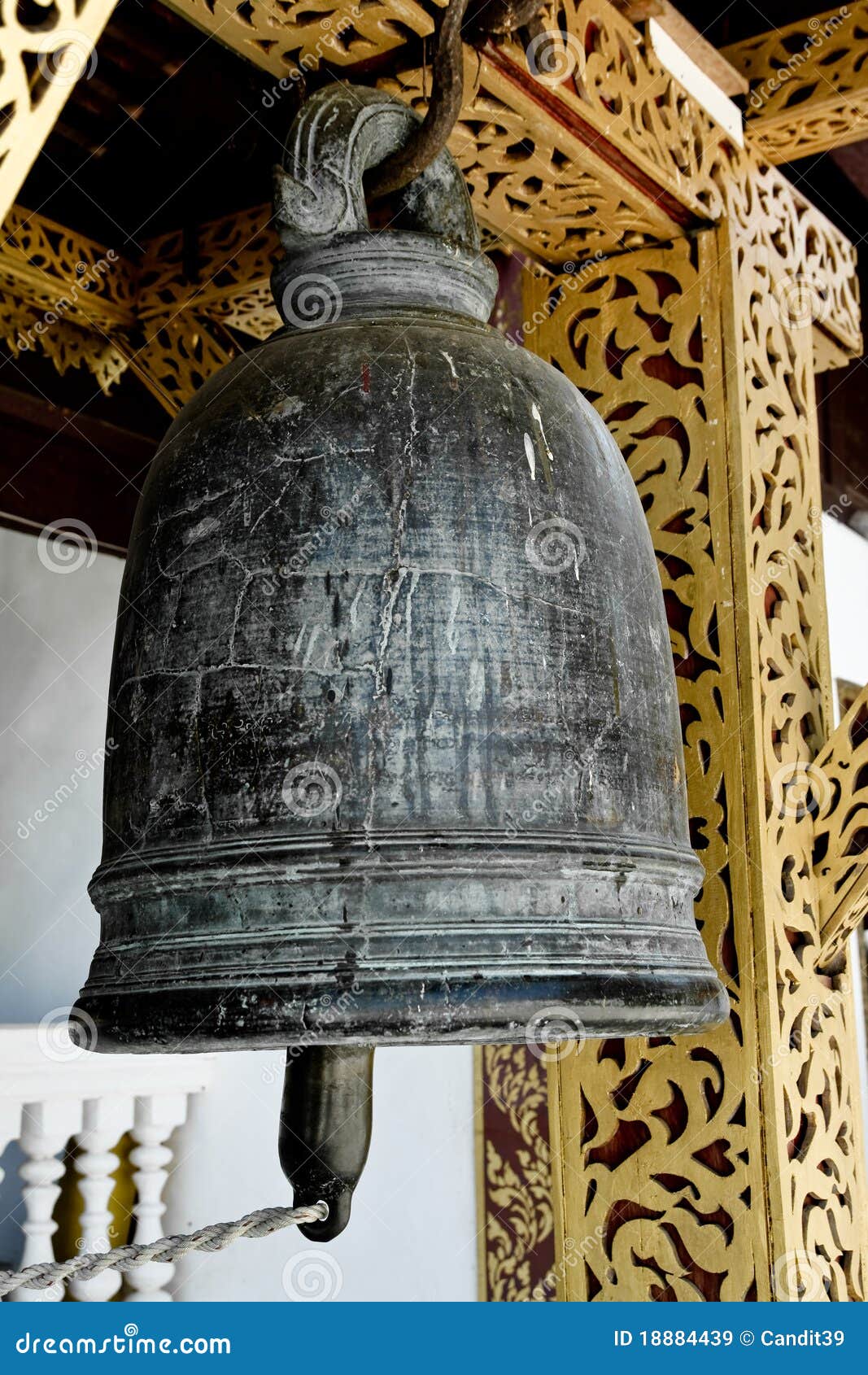 Bell in a Temple in Thailand Stock Image - Image of brass, background ...