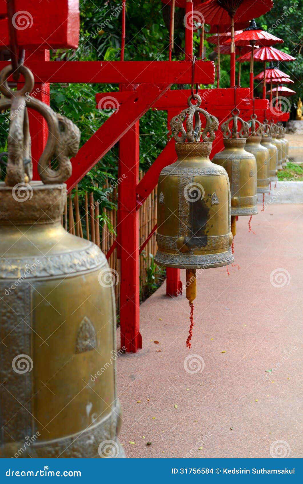 Bell in temple,Thailand stock photo. Image of ornate - 31756584