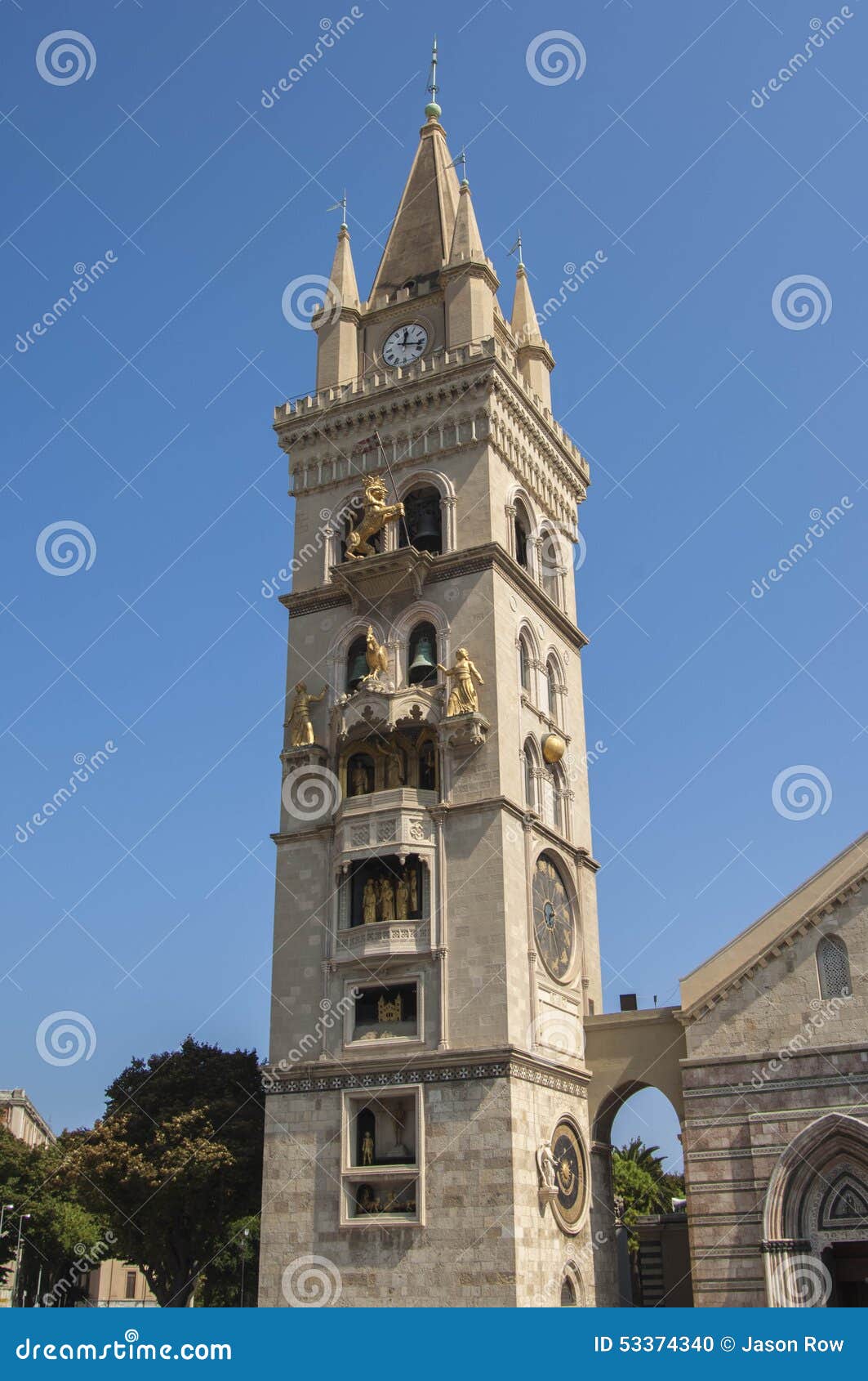Bell Tower and Astronmical Clock in Messina Editorial Image - Image of ...