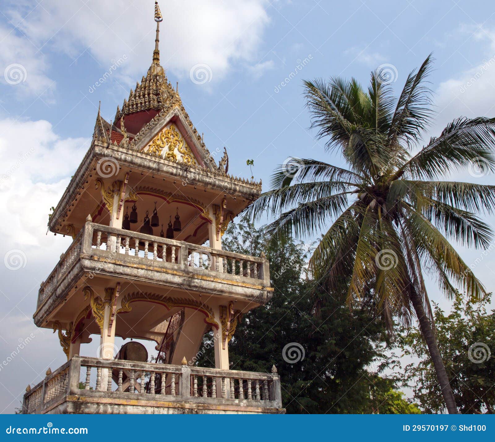 Bell Tower in a Buddhist Temple (2) Stock Image - Image of follower ...
