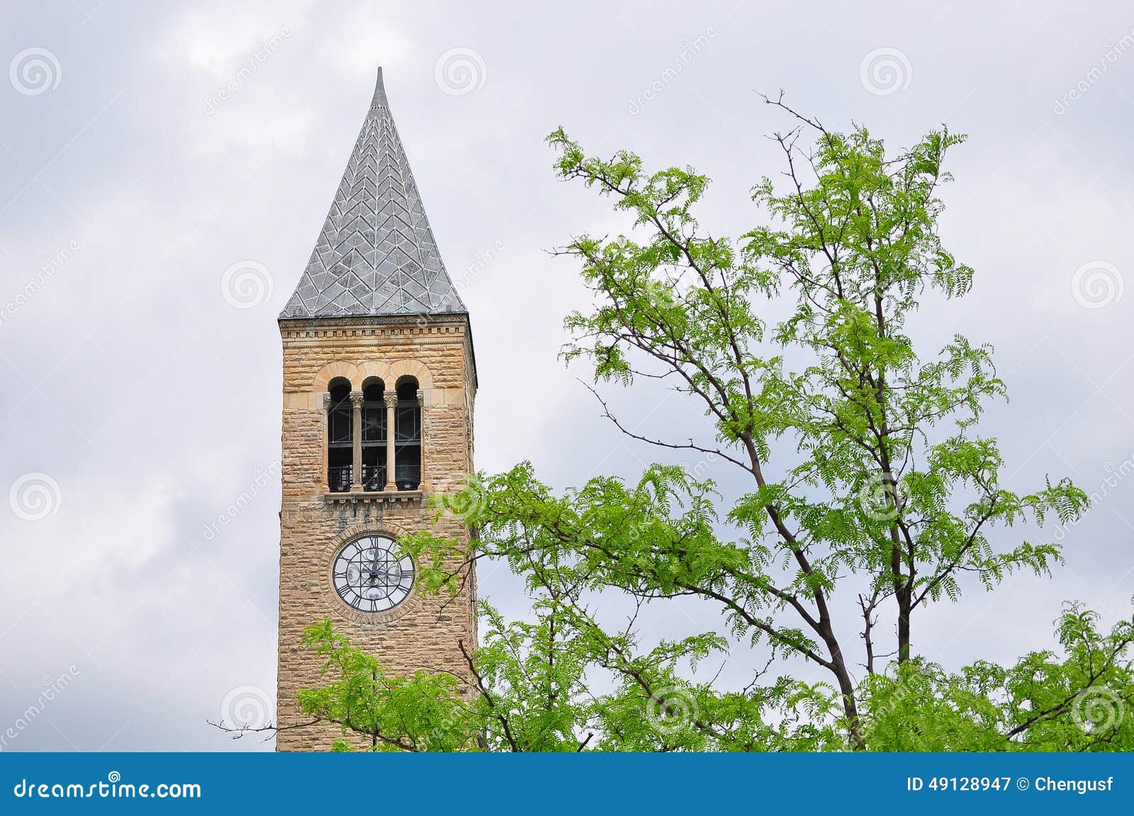 Bell tower stock image. Image of league, leaves, grey - 49128947