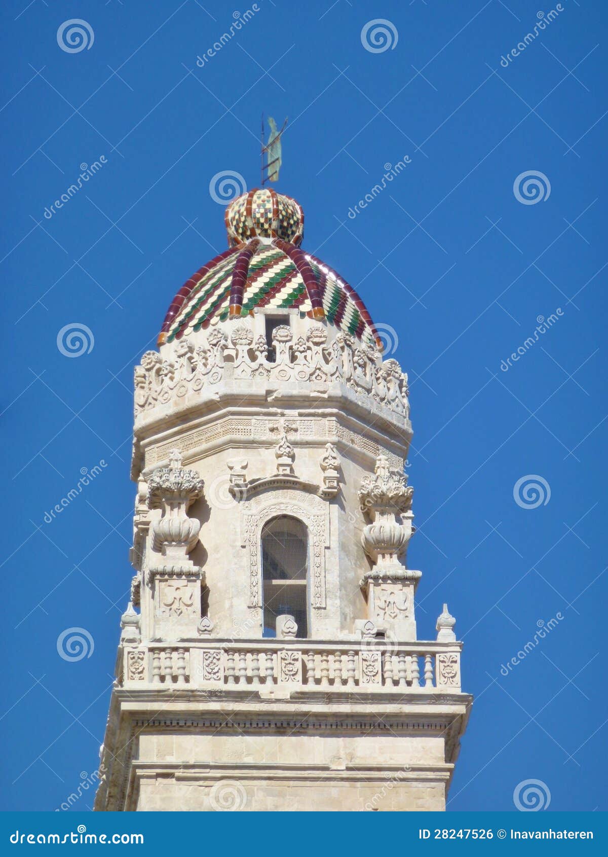 The Bell Tower of the Cathedral in Lecce Stock Photo - Image of blue ...