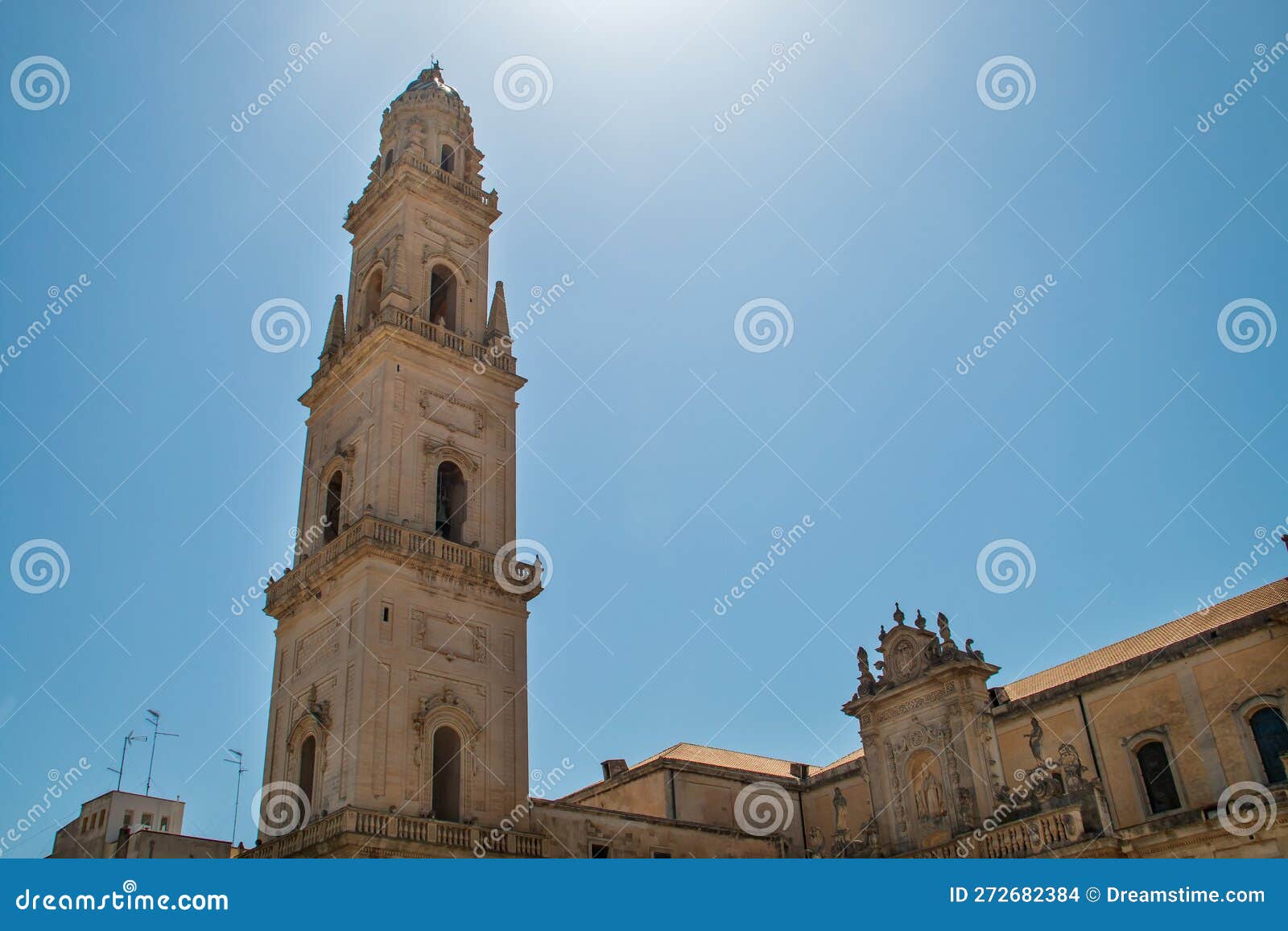 Bell Tower of the Cathedral of Lecce, Italy, in the Square of the Same ...