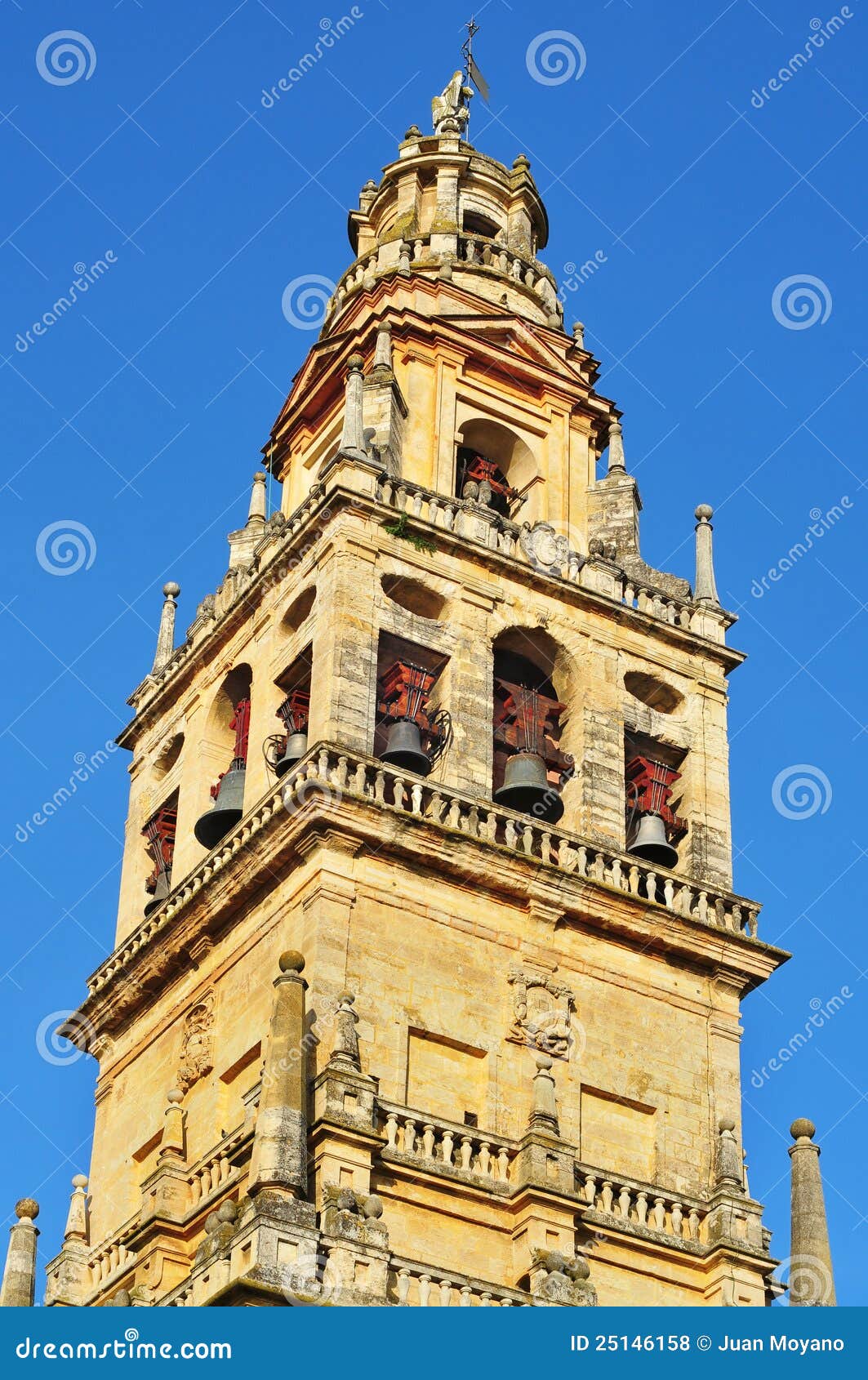 Bell Tower of Cathedral Mosque of Cordoba, Spain Stock Photo - Image of ...