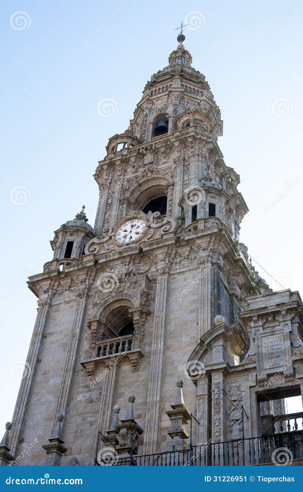 Bell tower with a clock stock image. Image of cathedral - 31226951