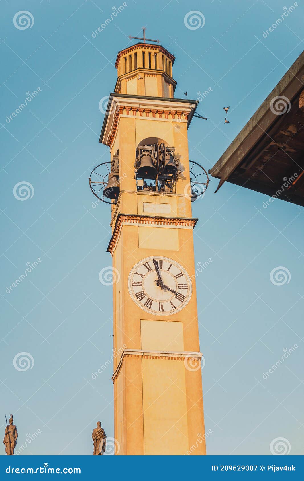 The Bell Tower with a Clock of the Cathedral Stock Image - Image of ...