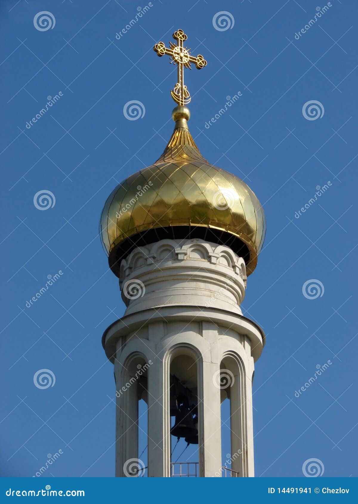 Bell tower with cross stock image. Image of architecture - 14491941