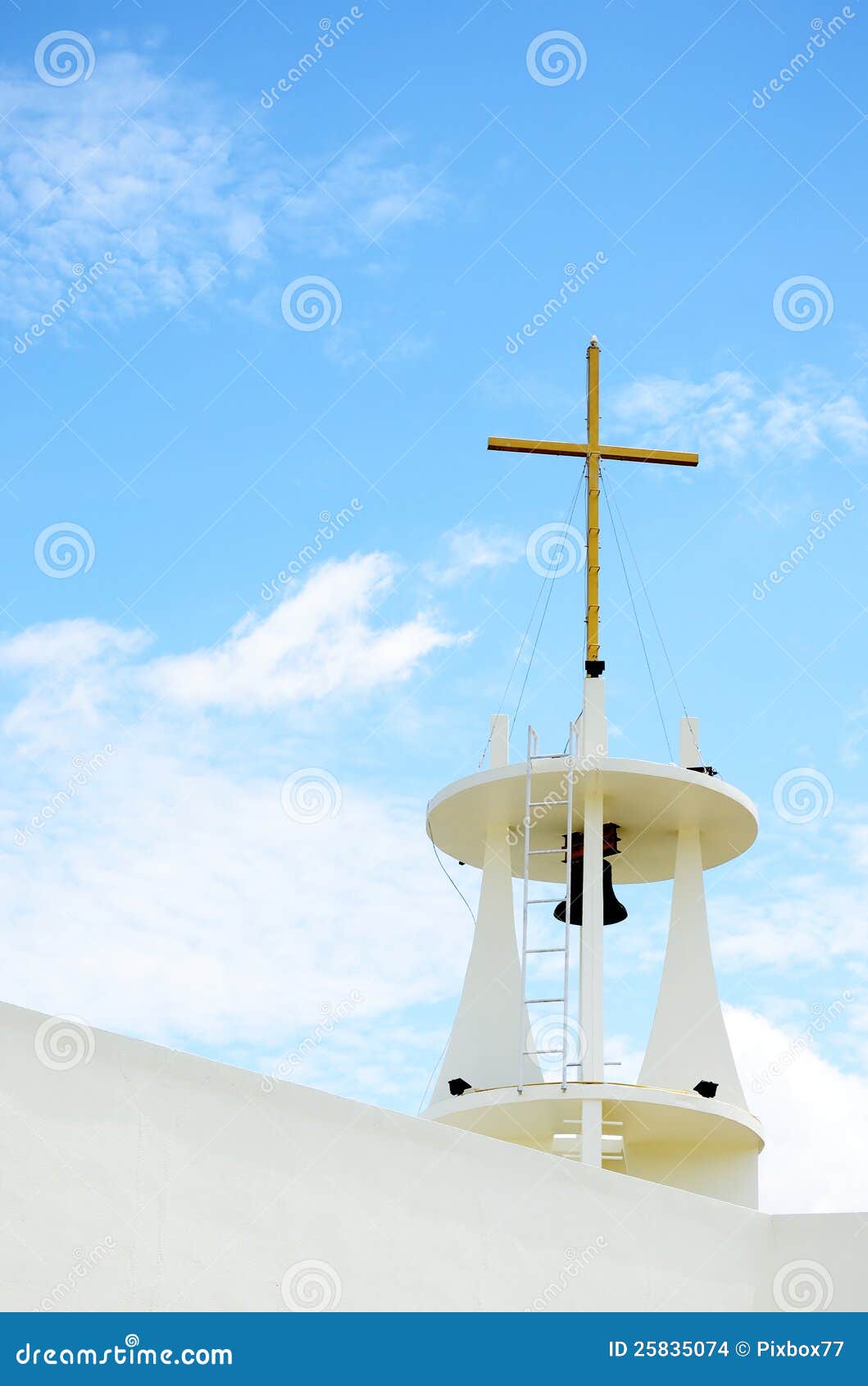 Bell tower with cross stock photo. Image of building - 25835074