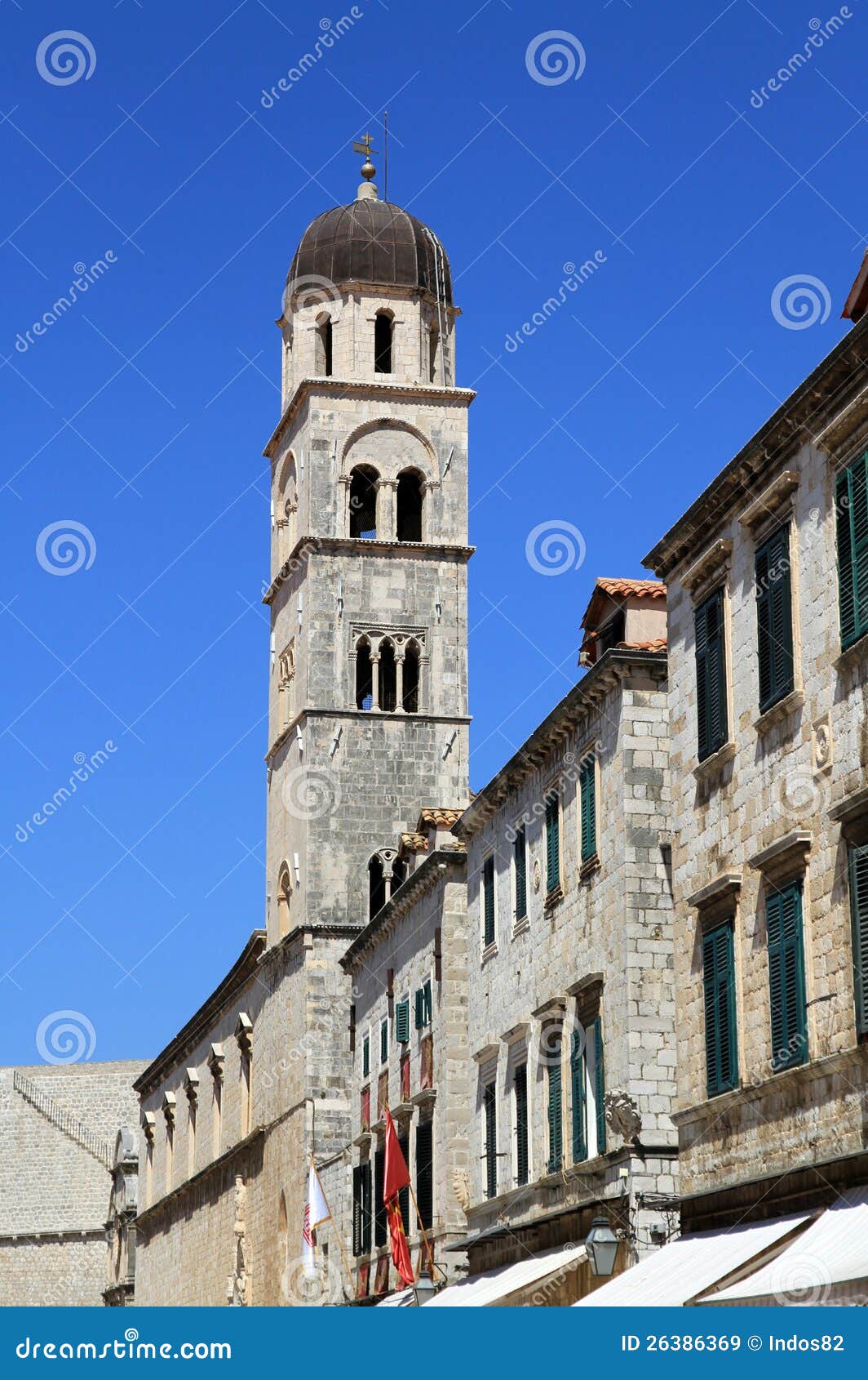 Bell tower in Dubrovnik stock image. Image of architecture - 26386369